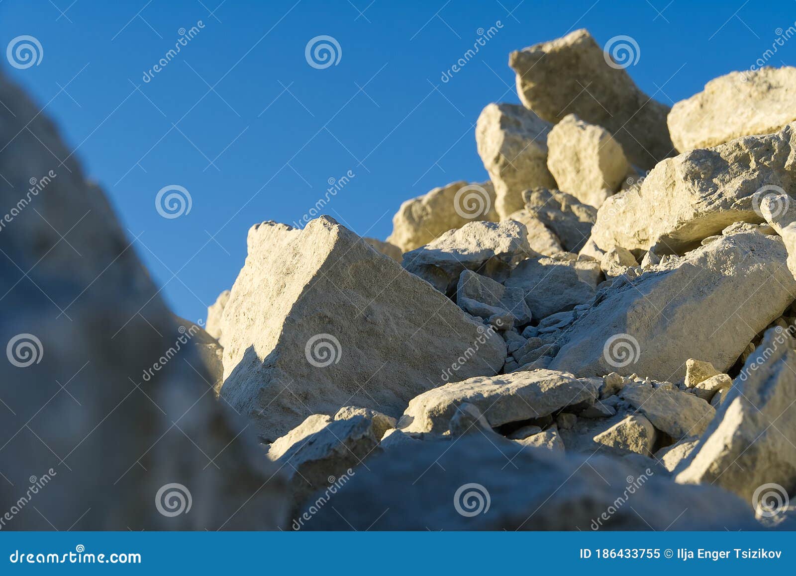 Stack Of Limestone. Big Crushed Limestone Stone. Limestone Stone ...