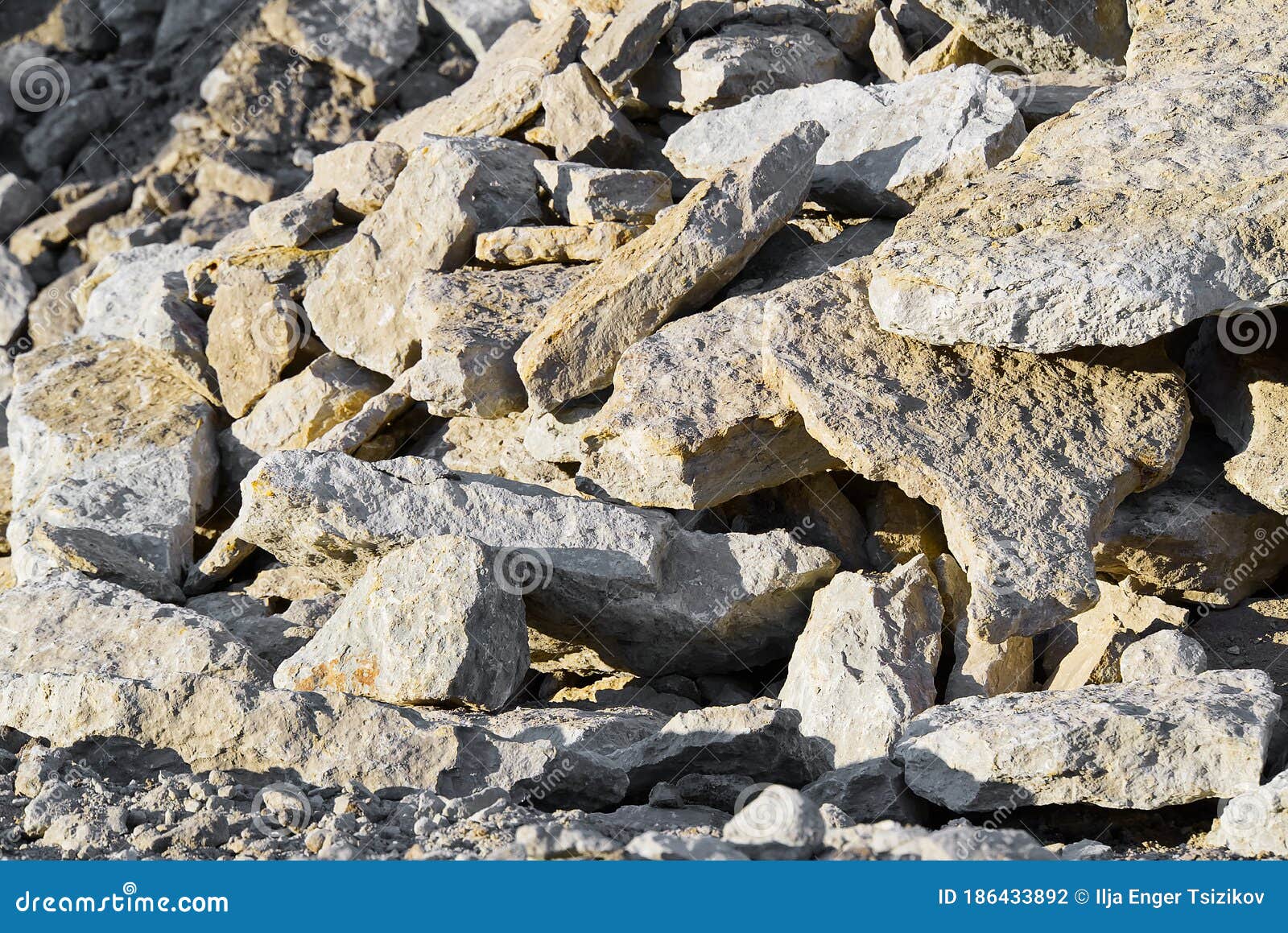 Stack of Limestone. Big Crushed Limestone Stone Stock Photo - Image of ...