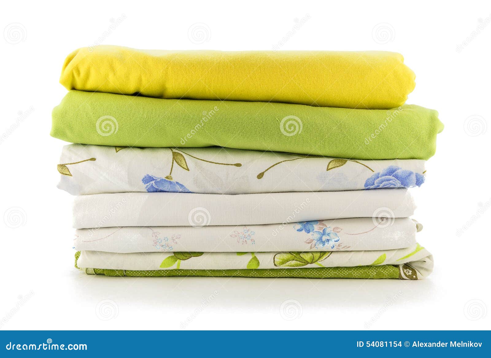 Stack of Linen on a White Background Stock Photo - Image of garment ...