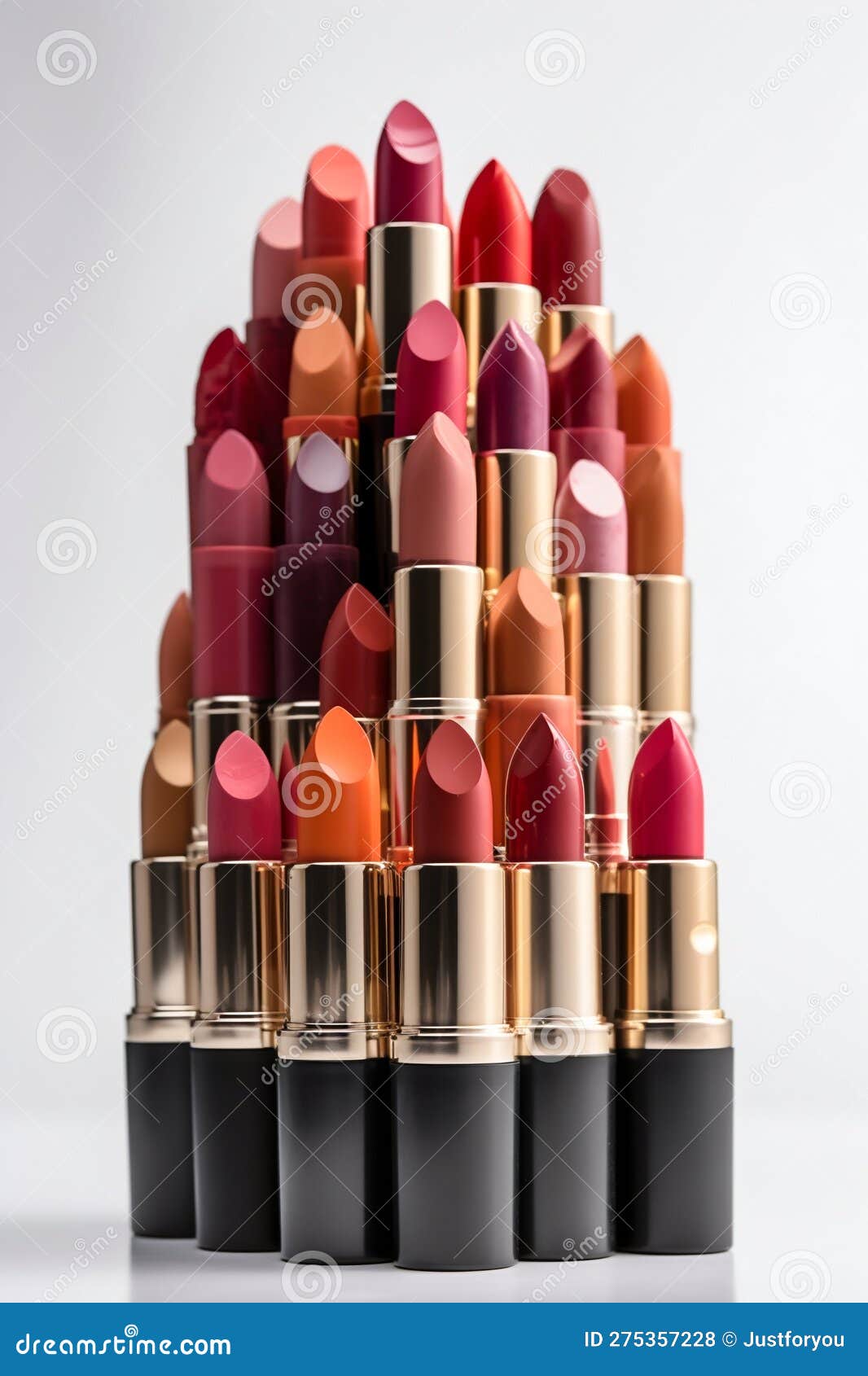 Stack of Lipsticks on White Background. Generative Ai Stock ...