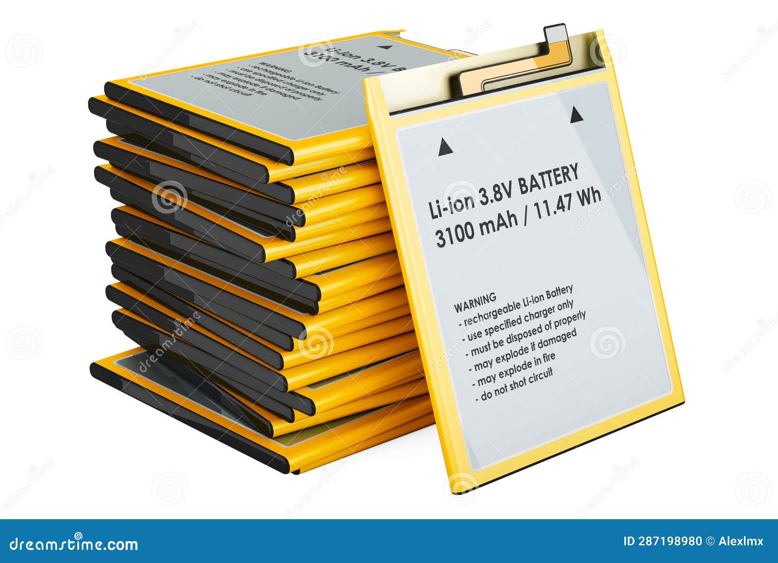 Lithium, 3D Rendering Background Of Cubes Of Symbols Of The Elements Of ...