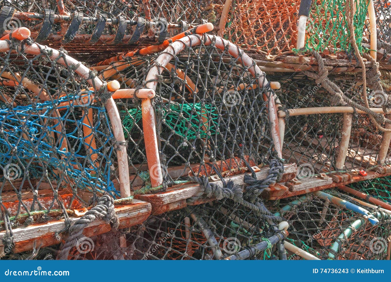 Stack of Lobster Crab Pots Traps Stock Image - Image of sustainable ...