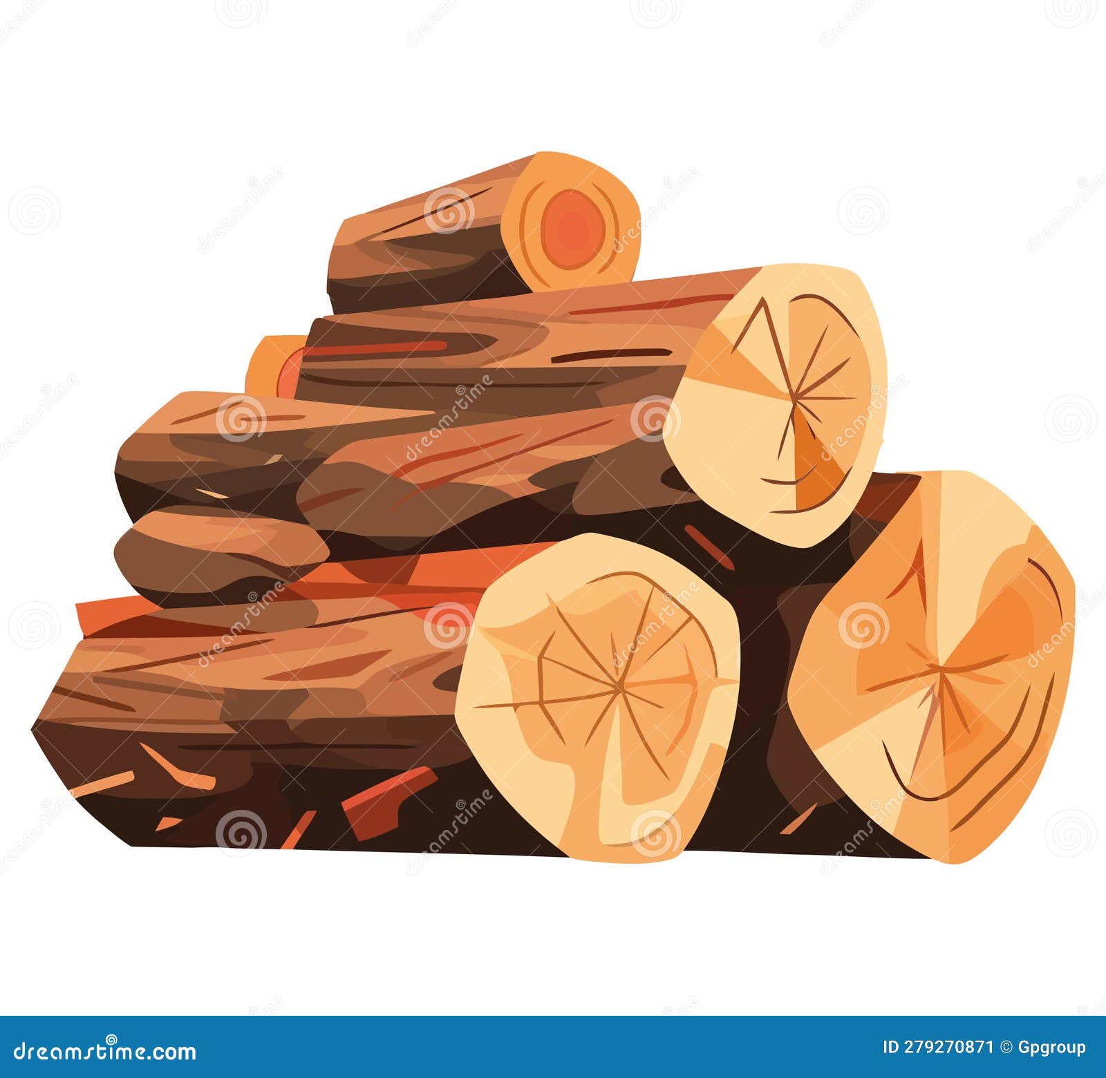 Stack of logs design stock vector. Illustration of organic - 279270871