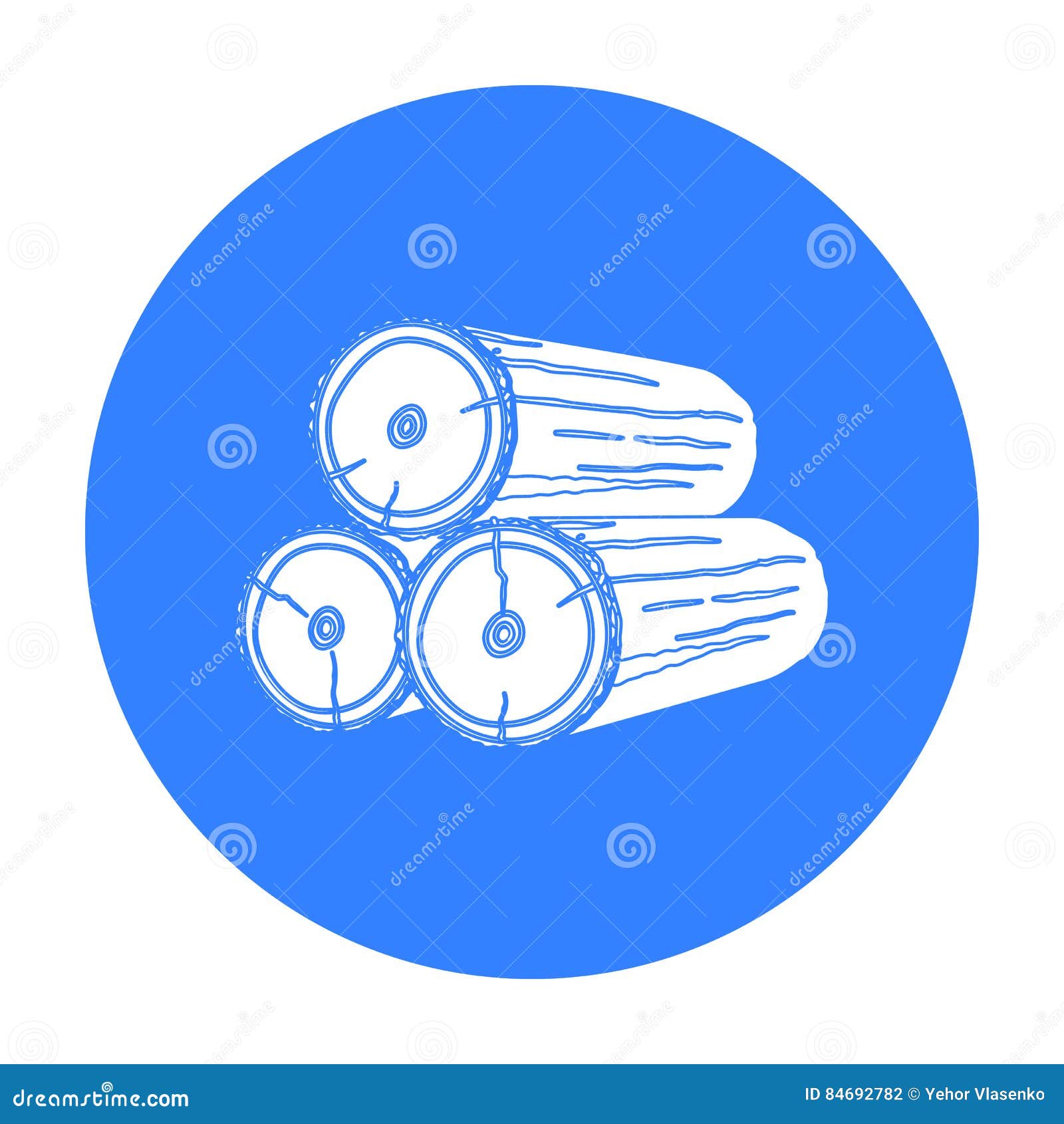 Stack of Logs Icon in Black Style Isolated on White Background. Sawmill ...