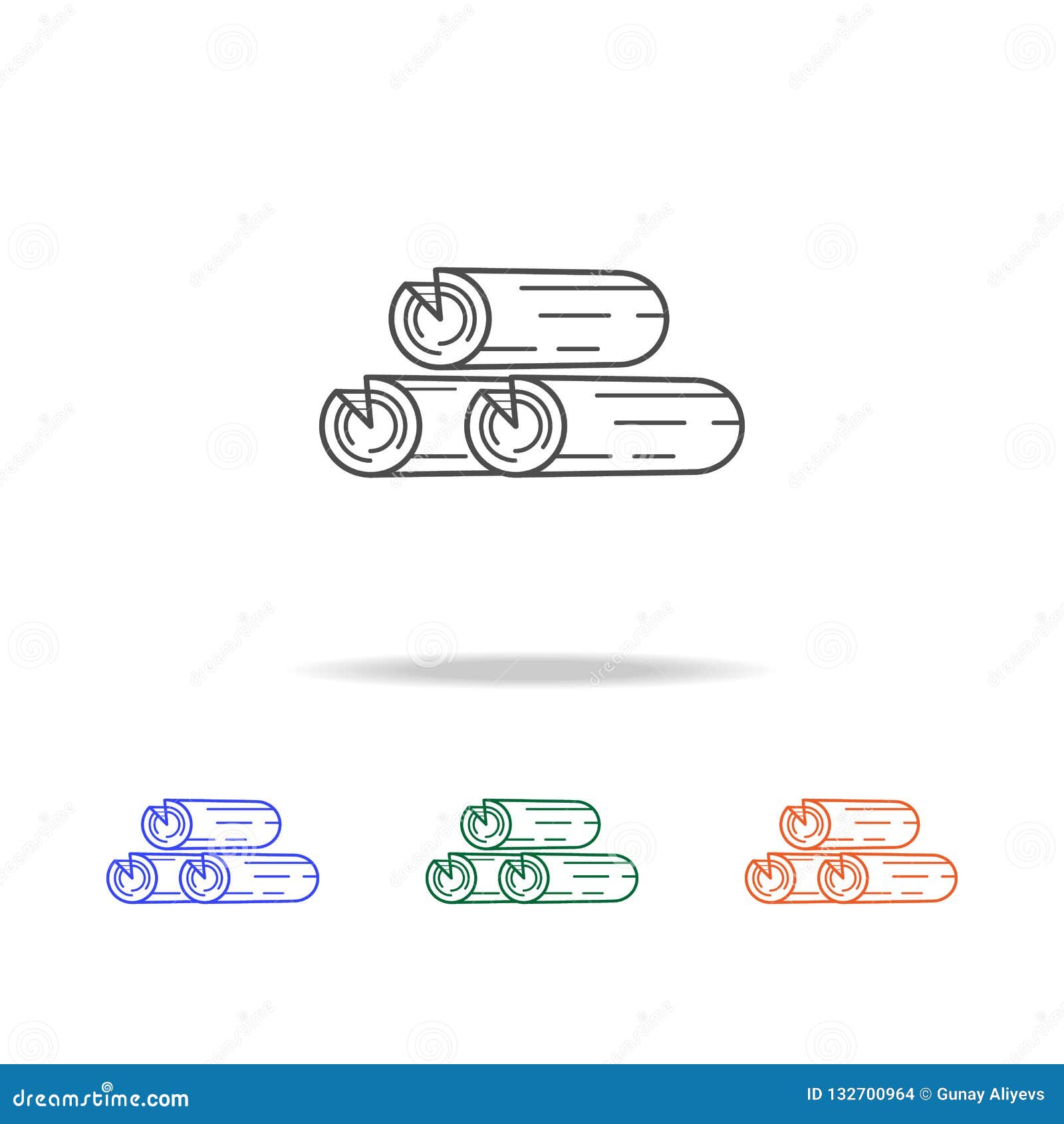 Stack of Logs Icon. Elements of Christmas Holidays in Multi Colored ...