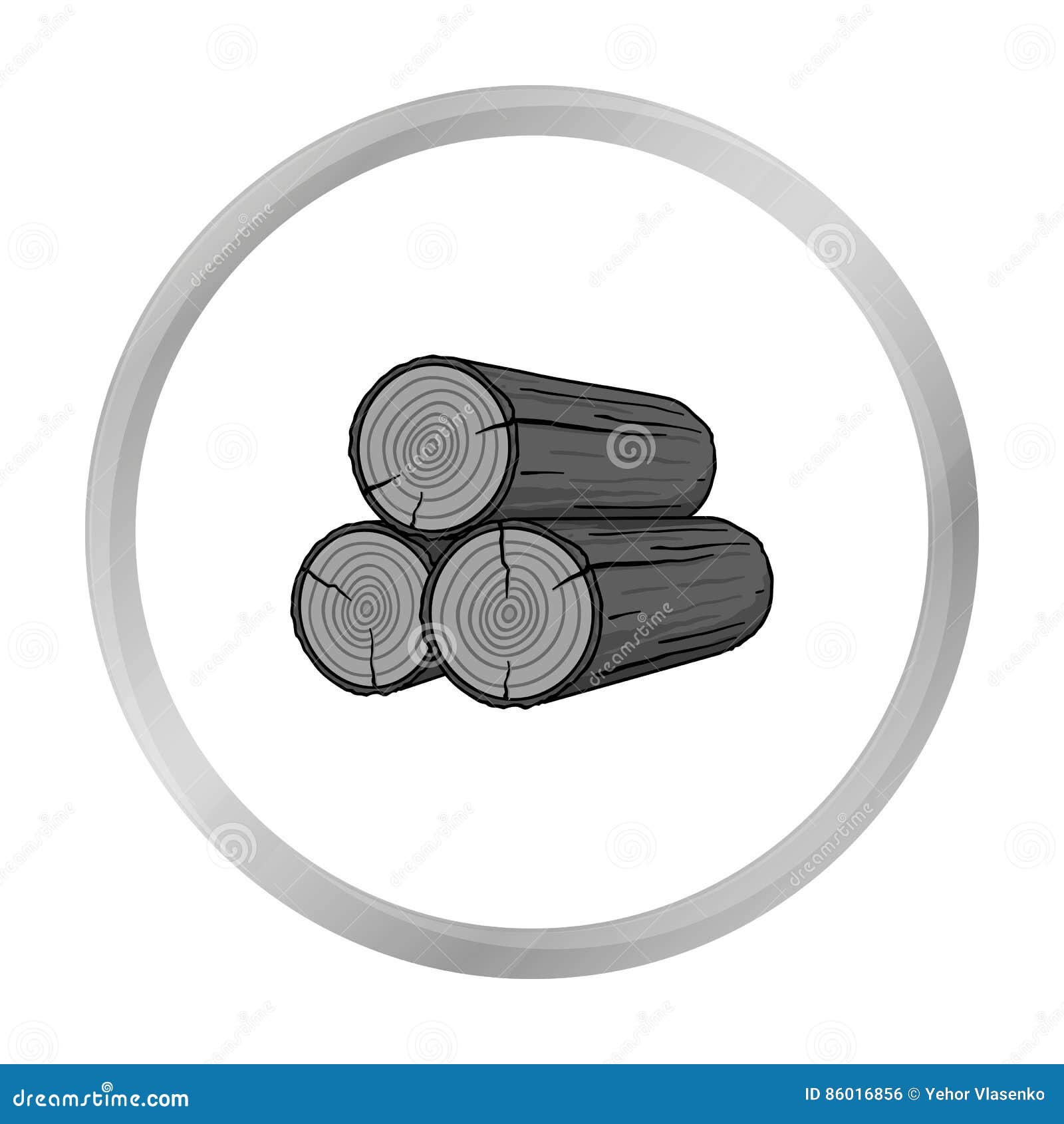 Stack of Logs Icon in Monochrome Style Isolated on White. Sawmill and ...
