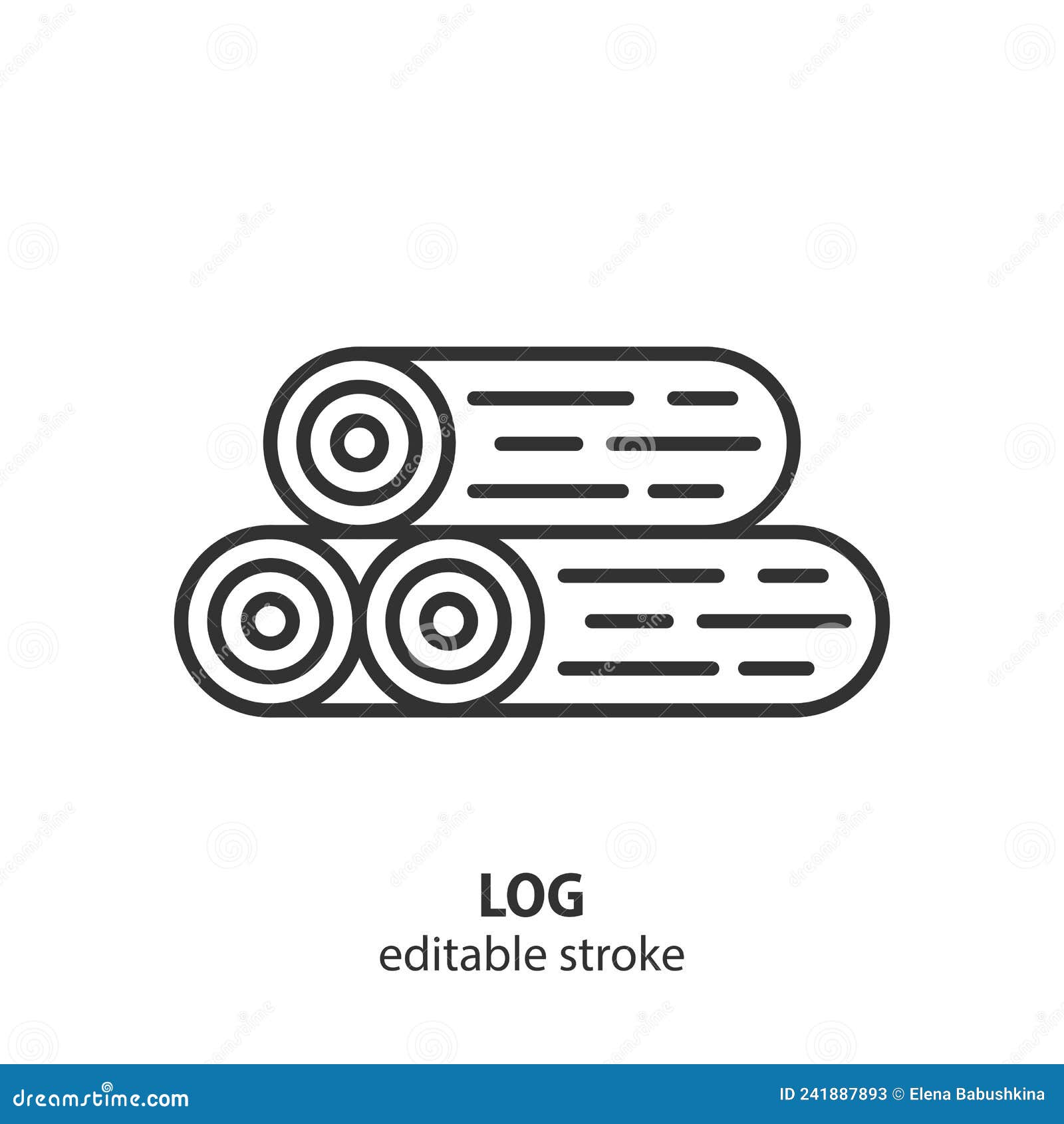 Stack Of Logs Line Icon Vector Symbol Of Logging Stock Vector