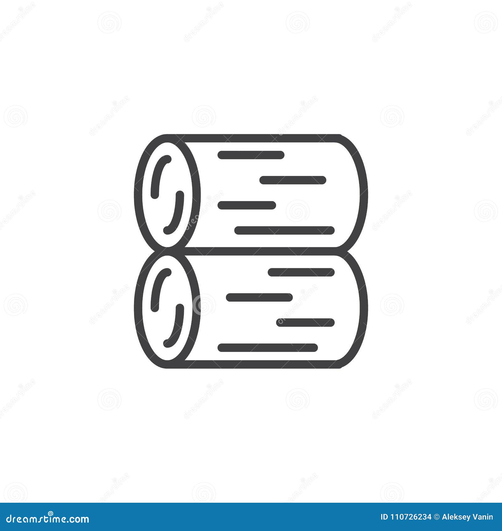 Stack Of Logs Icon In Cartoon Style Isolated On White Background ...