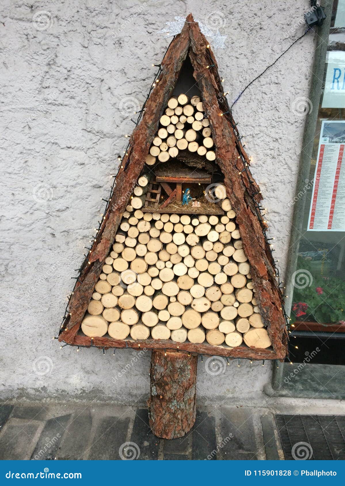 Logs Forming Christmas Tree Stock Photo - Image of tree, pile: 115901828