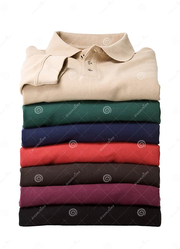 Stack of Longsleeve Polo-shirts Stock Image - Image of apparel, color ...
