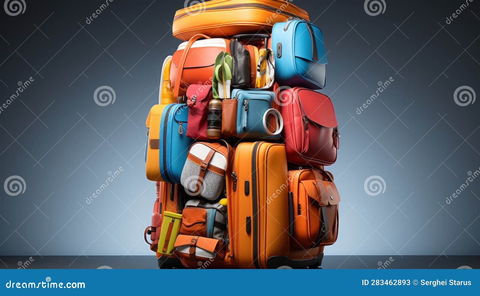 A Stack of Luggage Sitting on Top of a Table. Generative AI Image ...