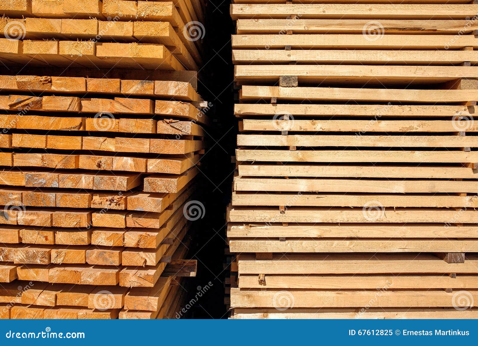 Stack of Lumber in Logs Storage Stock Image - Image of joist, lumber ...