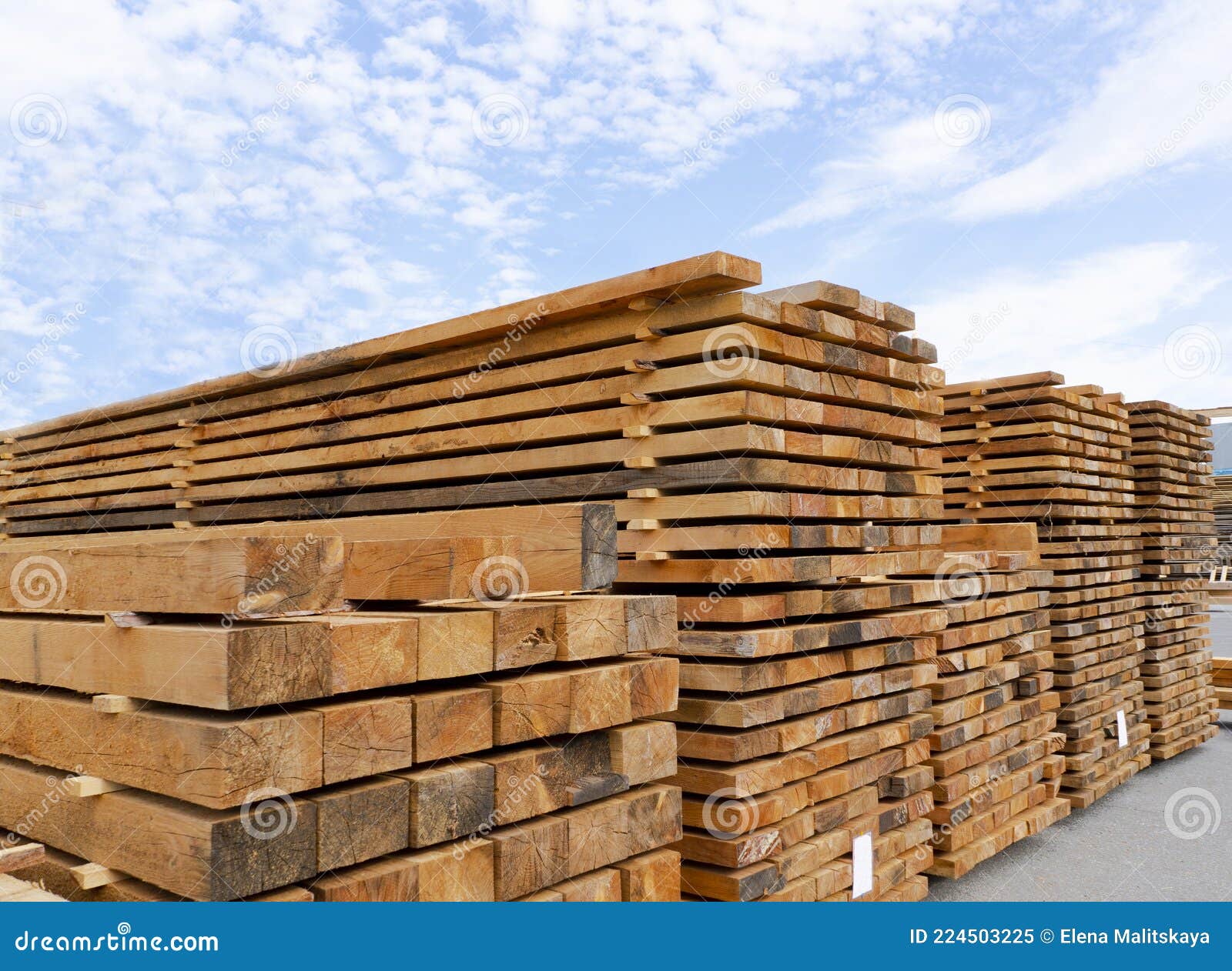 Stack of Lumber and Planks in a Lumber Warehouse Stock Image - Image of ...
