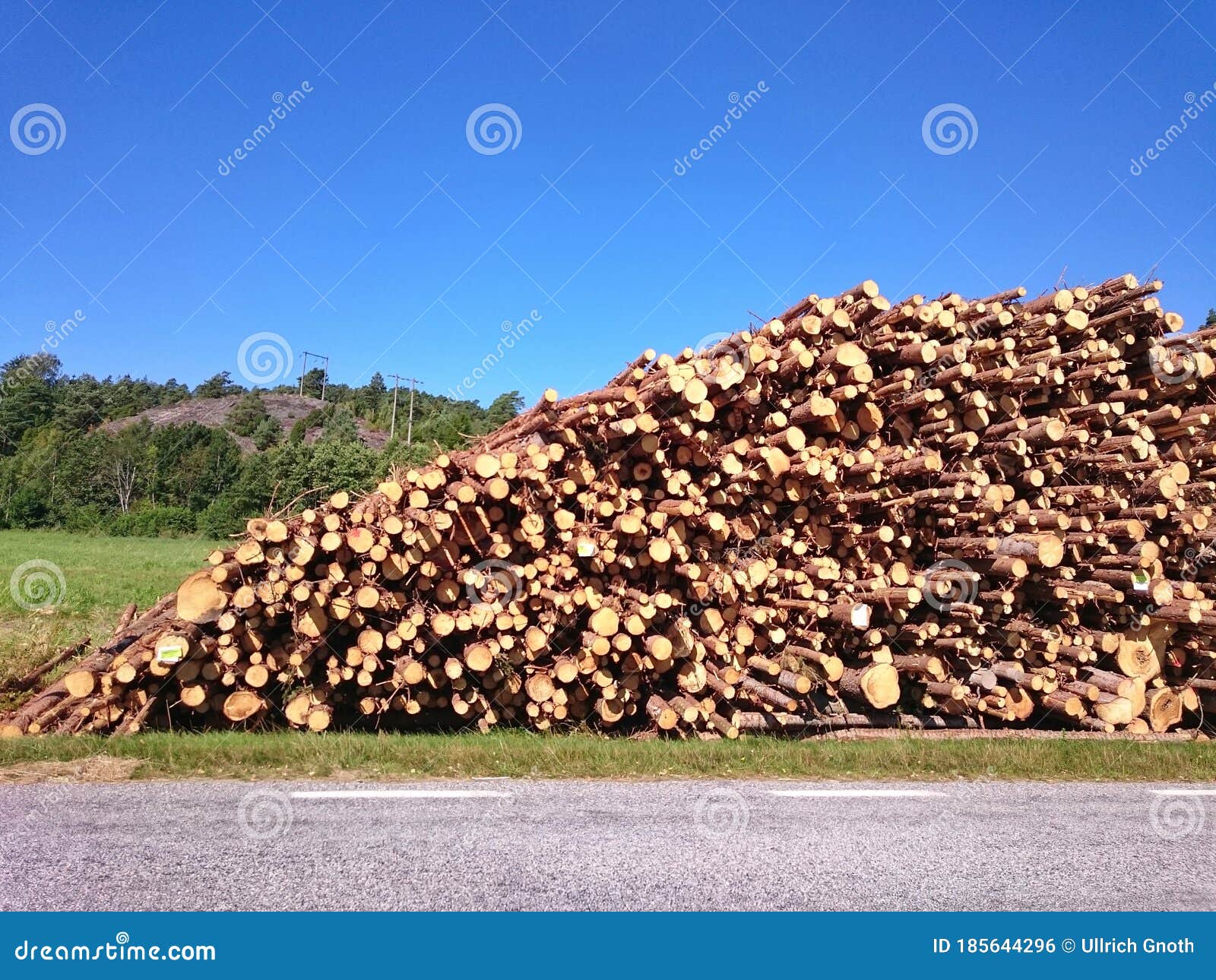 Stack of lumber stock photo. Image of wayside, stack - 185644296