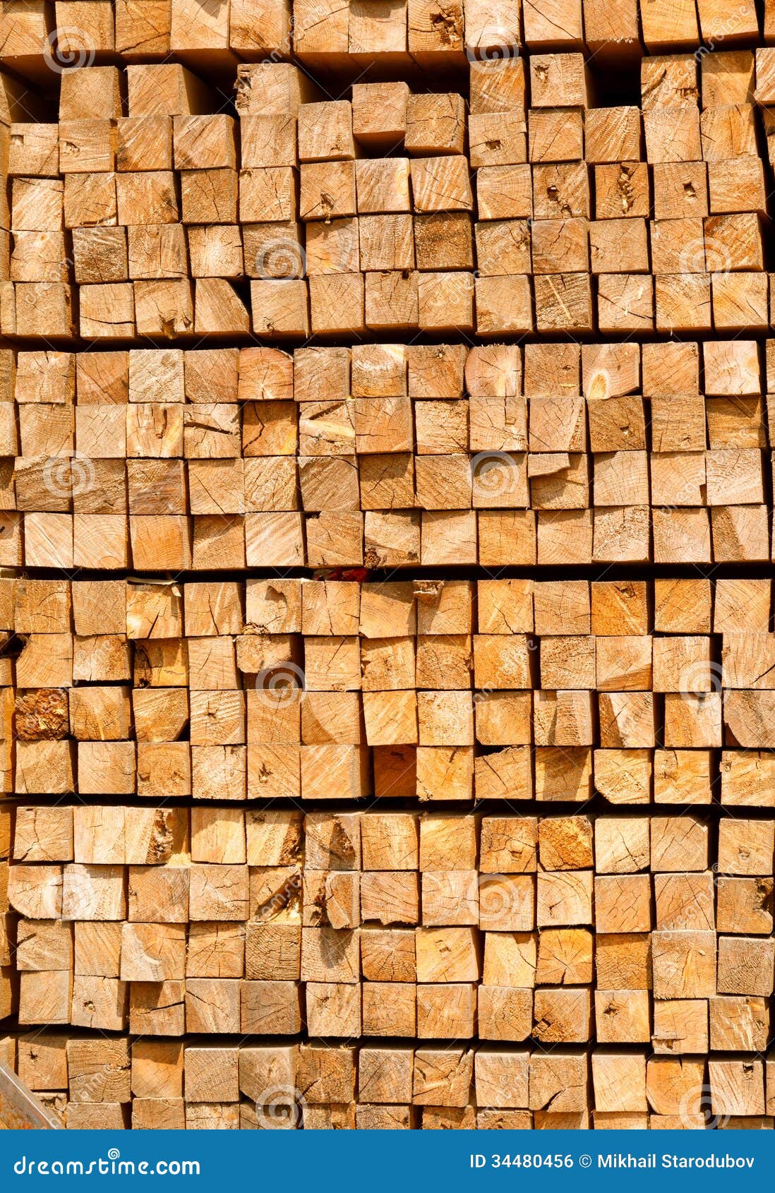 Stack of Lumber in Timber Logs Storage Stock Photo - Image of industry ...