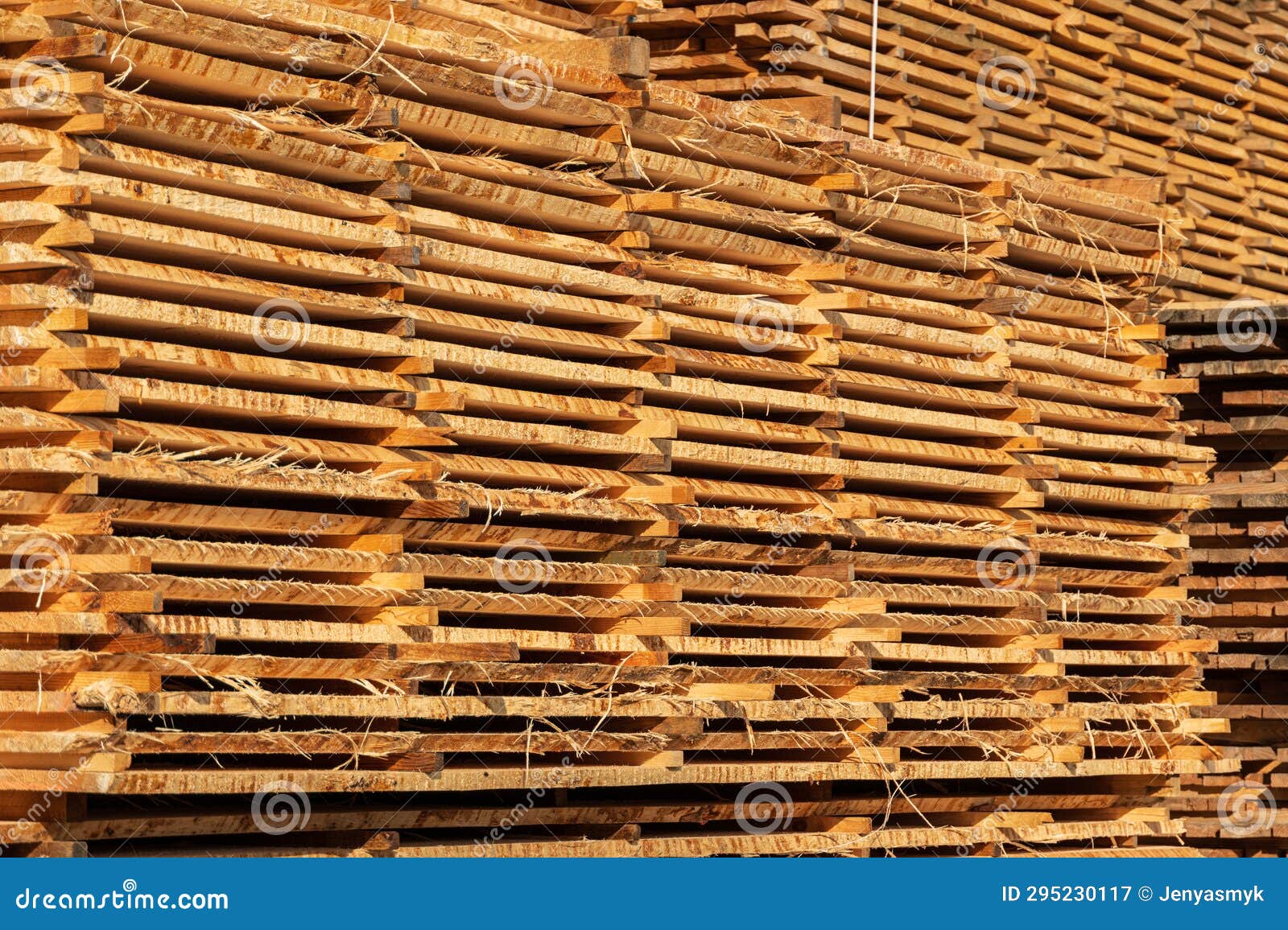 Stack of Lumber of a Wooden Board from a Tree. Pile of Timber at ...