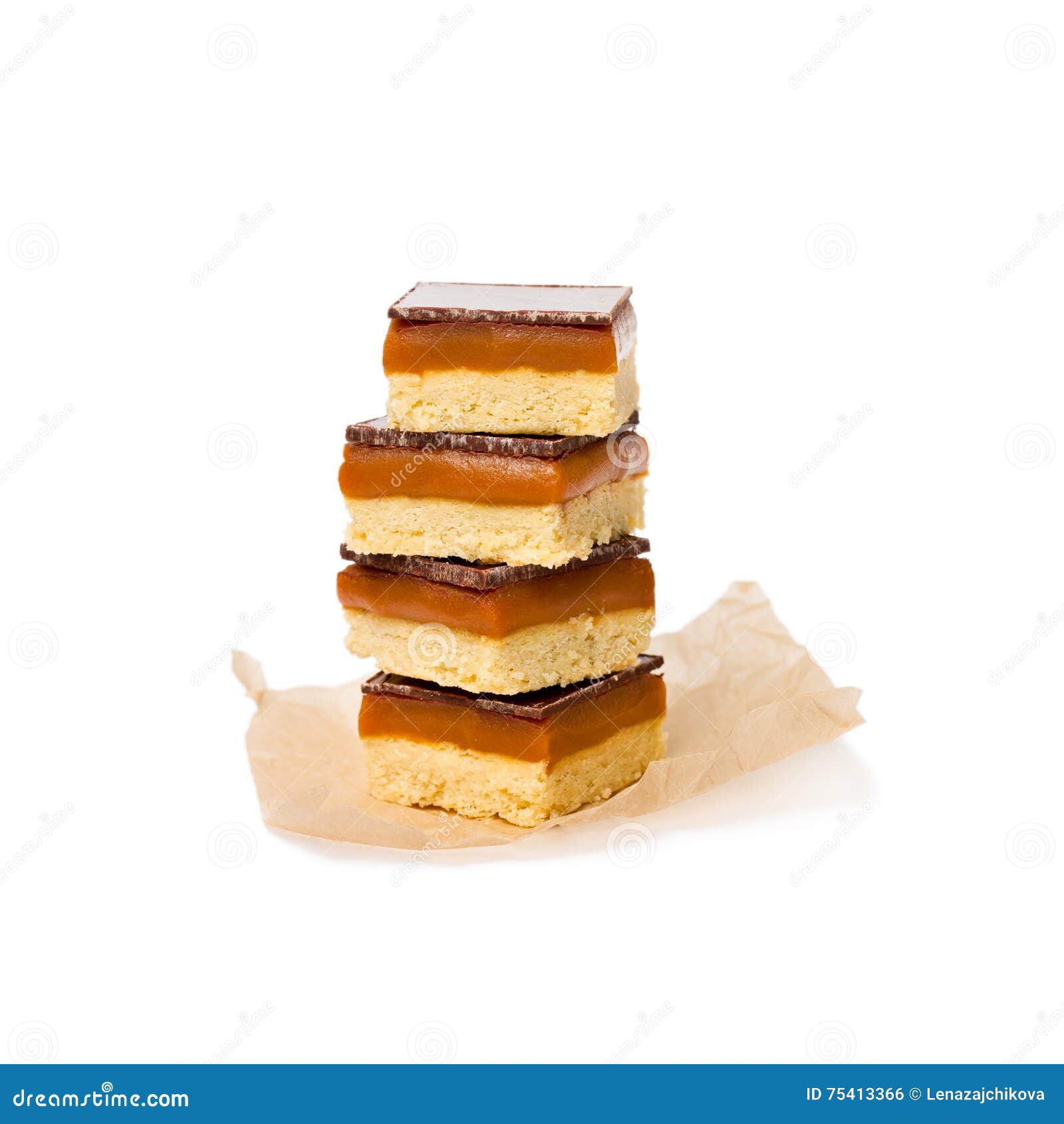 Stack of Luxury Millionaires Shortbread Isolated Stock Photo - Image of ...