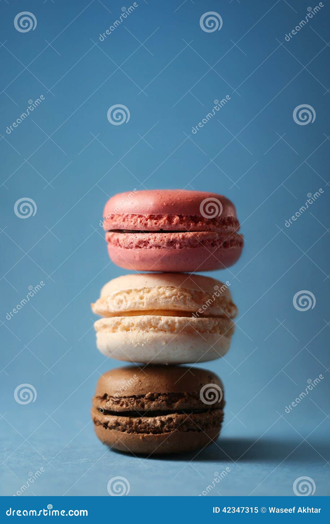 Stack of Macarons stock image. Image of brown, confectionery - 42347315