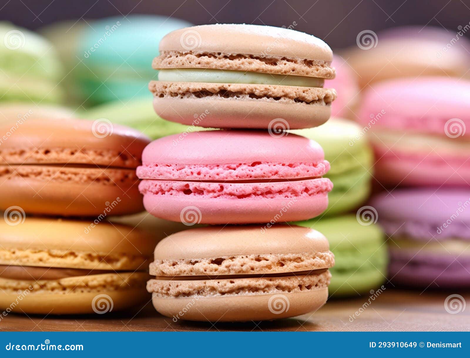 Stack of Macarons Dessert Cream Pastry.Macro.AI Generative Stock ...