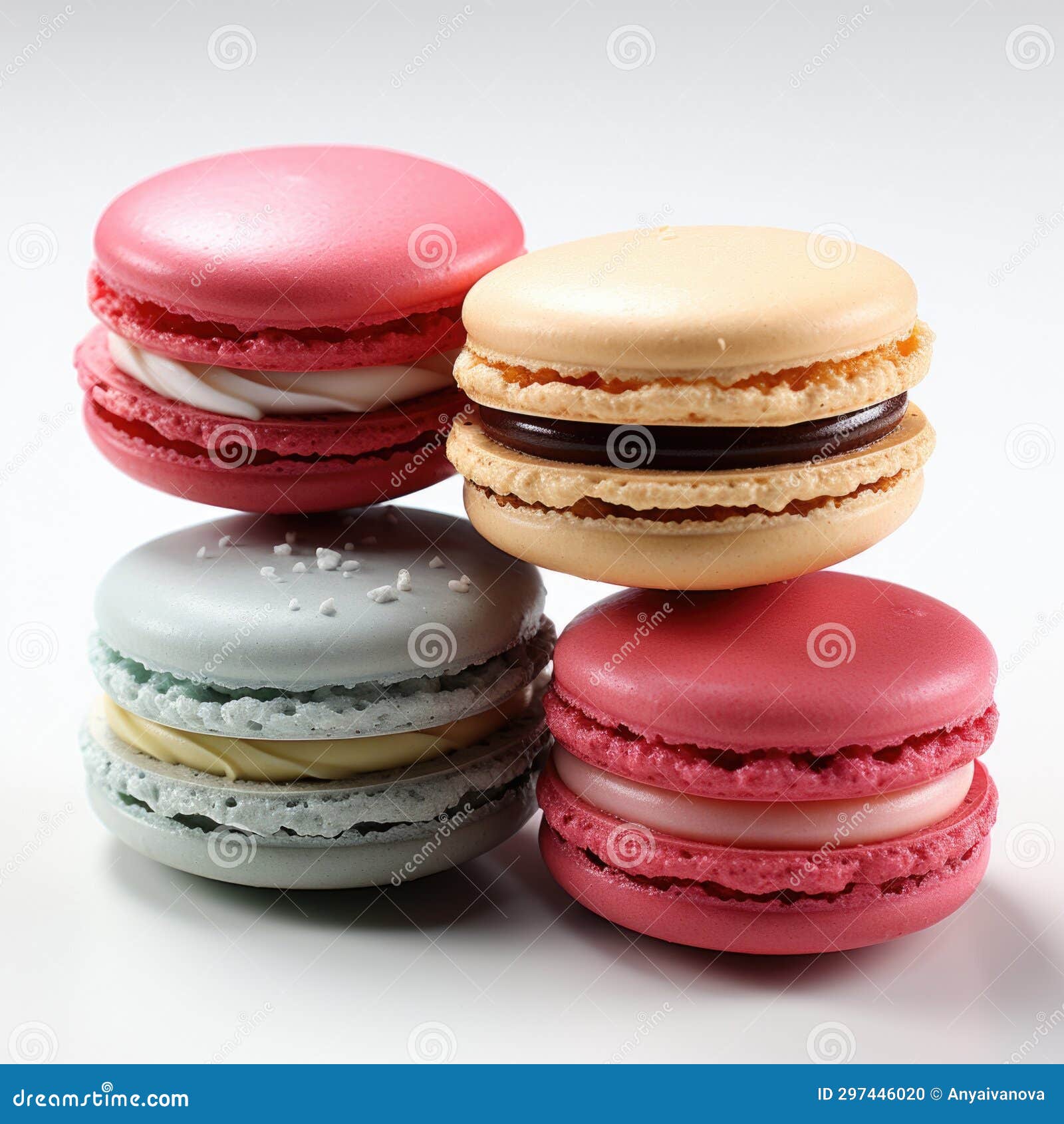 A Stack of Macarons Sitting on Top of Each Other Stock Photo - Image of ...