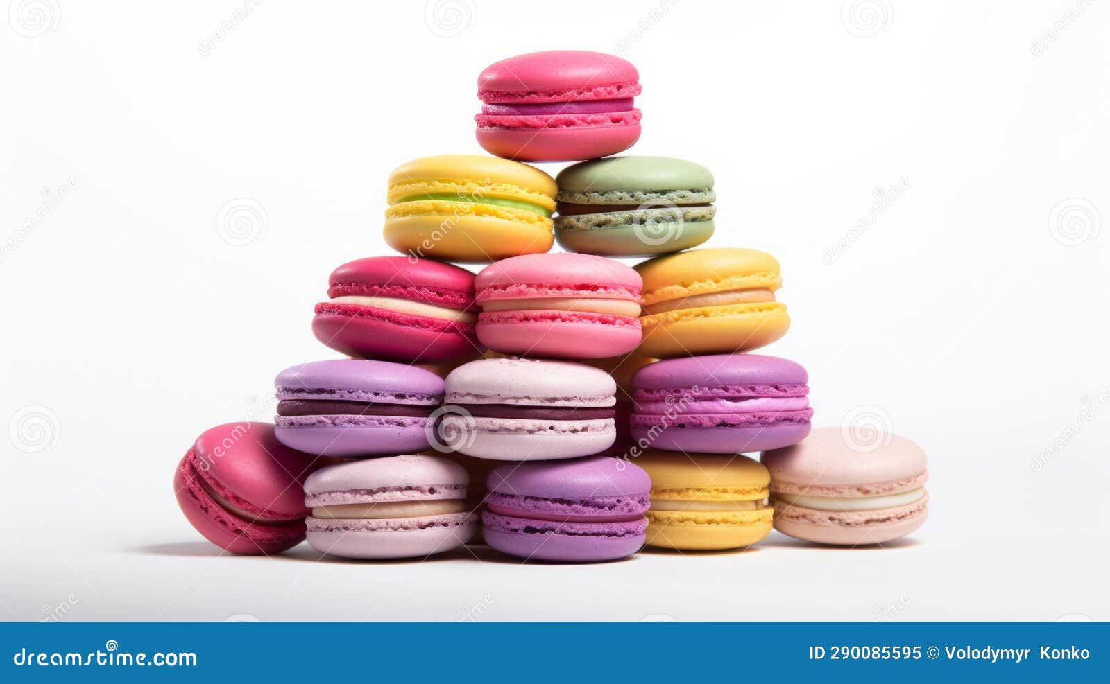 A Stack of Macaroons Sitting on Top of Each Other. Generative Ai Stock ...