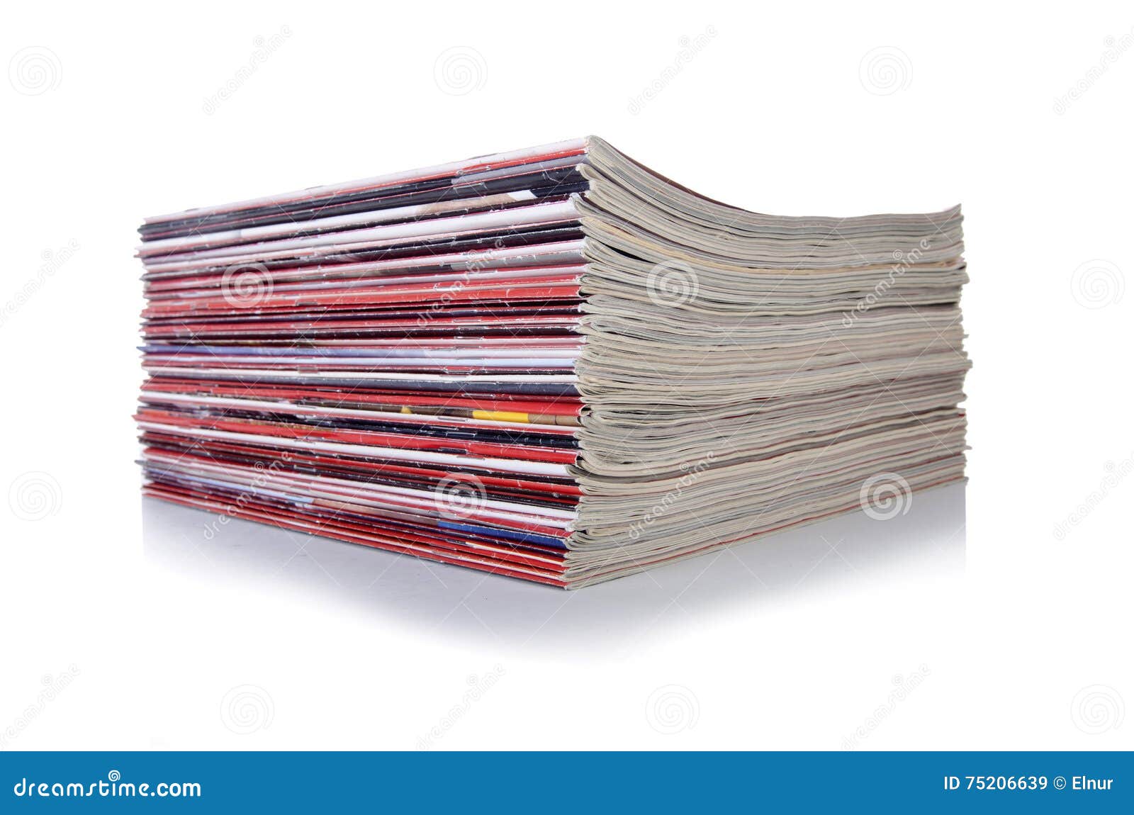 The Stack of Magazine Isolated on the White Background Stock Image ...