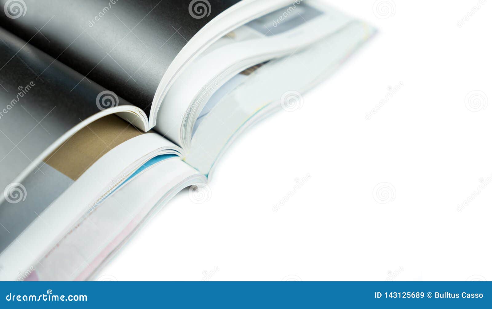 Stack of Magazines on Isolated White Background Stock Image - Image of ...