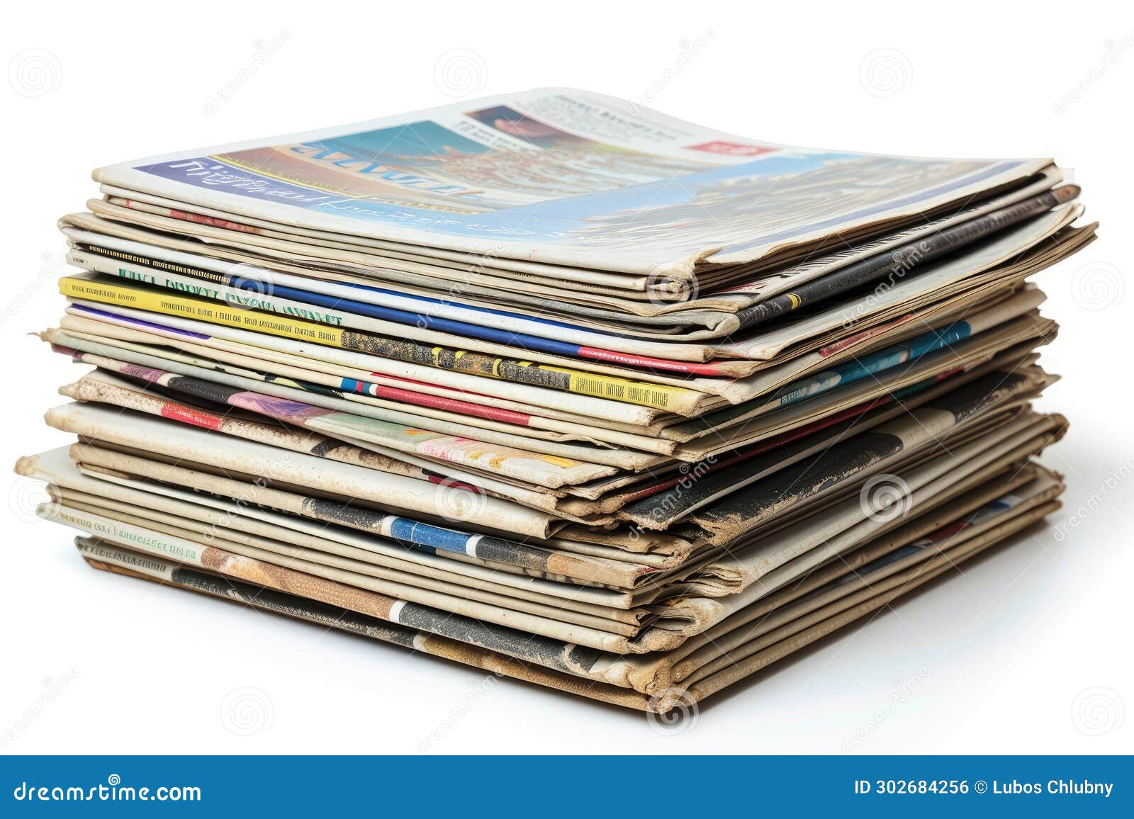 Stack of Magazines Isolated on White Background Stock Illustration ...