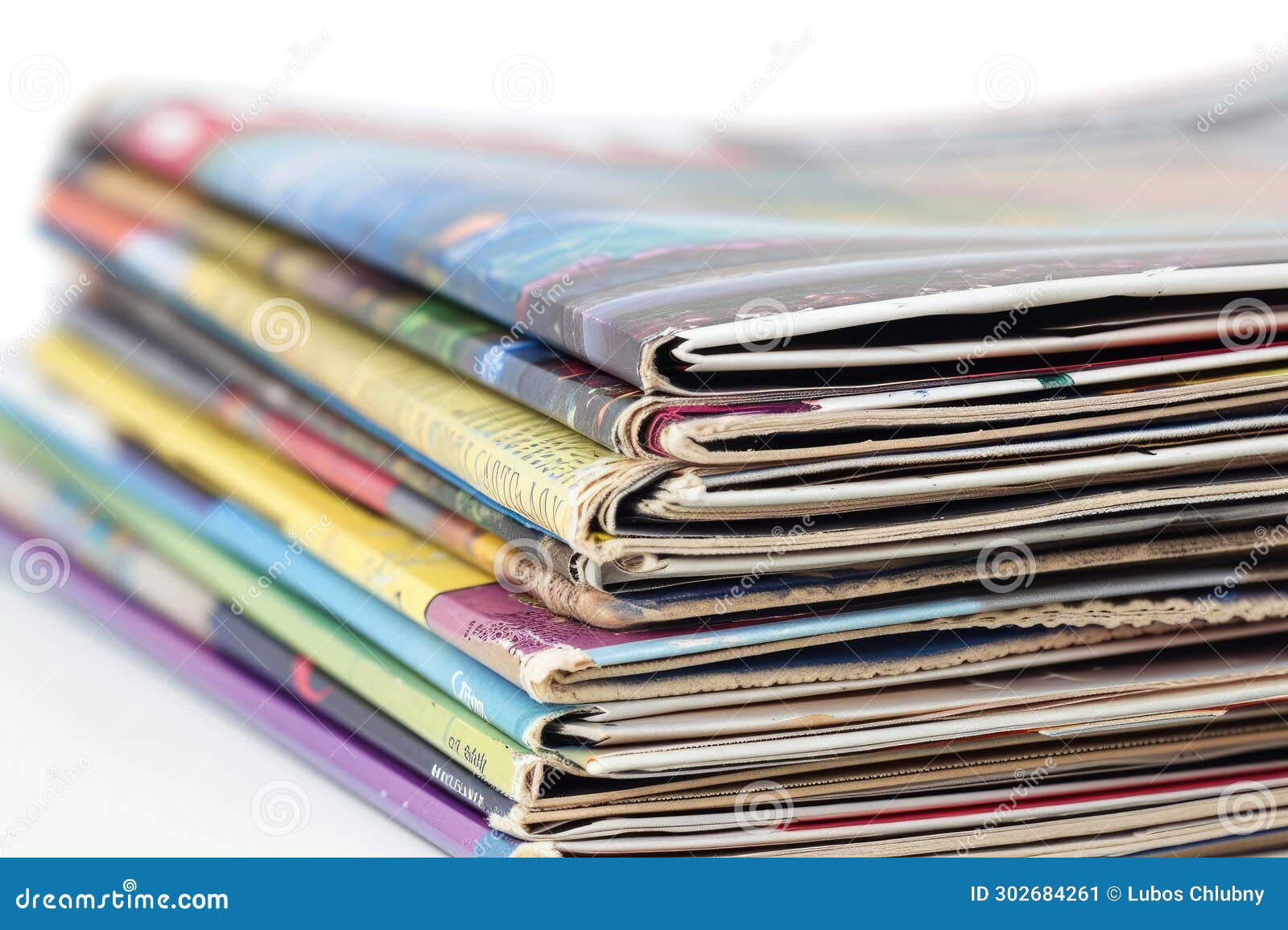 Stack of Magazines Isolated on White Background Stock Illustration ...