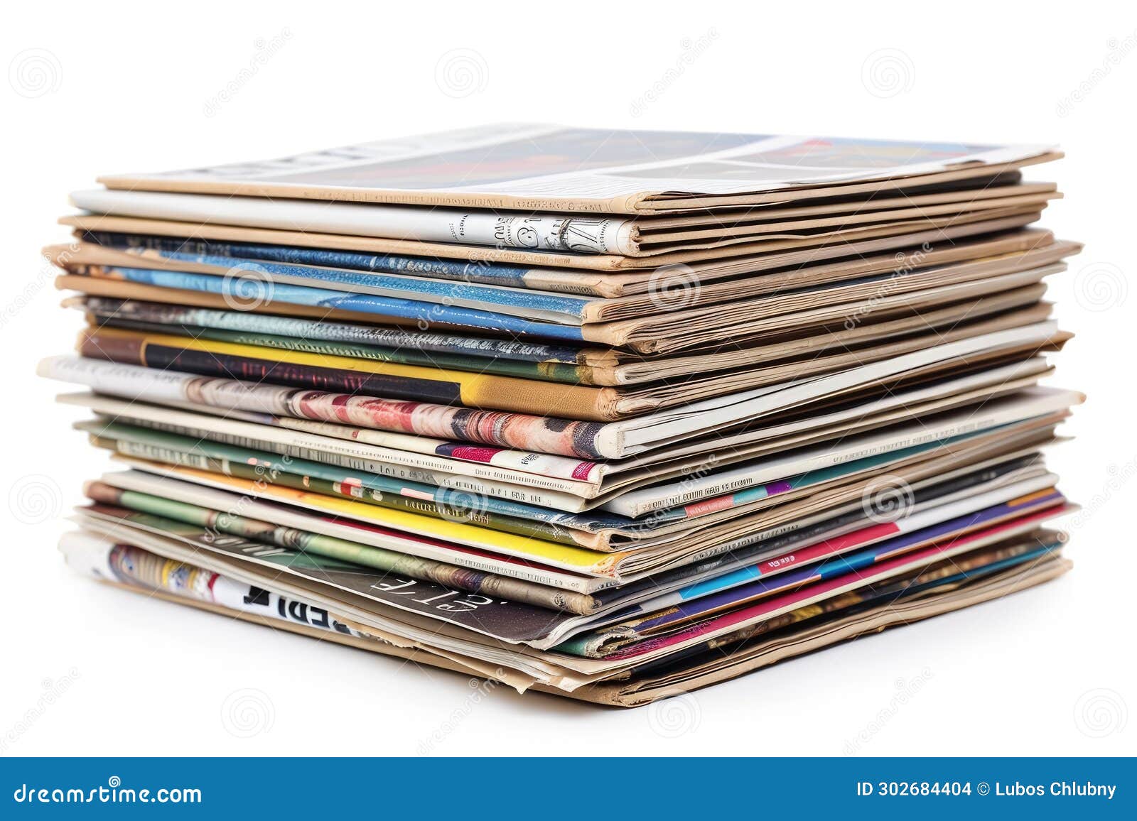 Stack of Magazines Isolated on White Background Stock Illustration ...