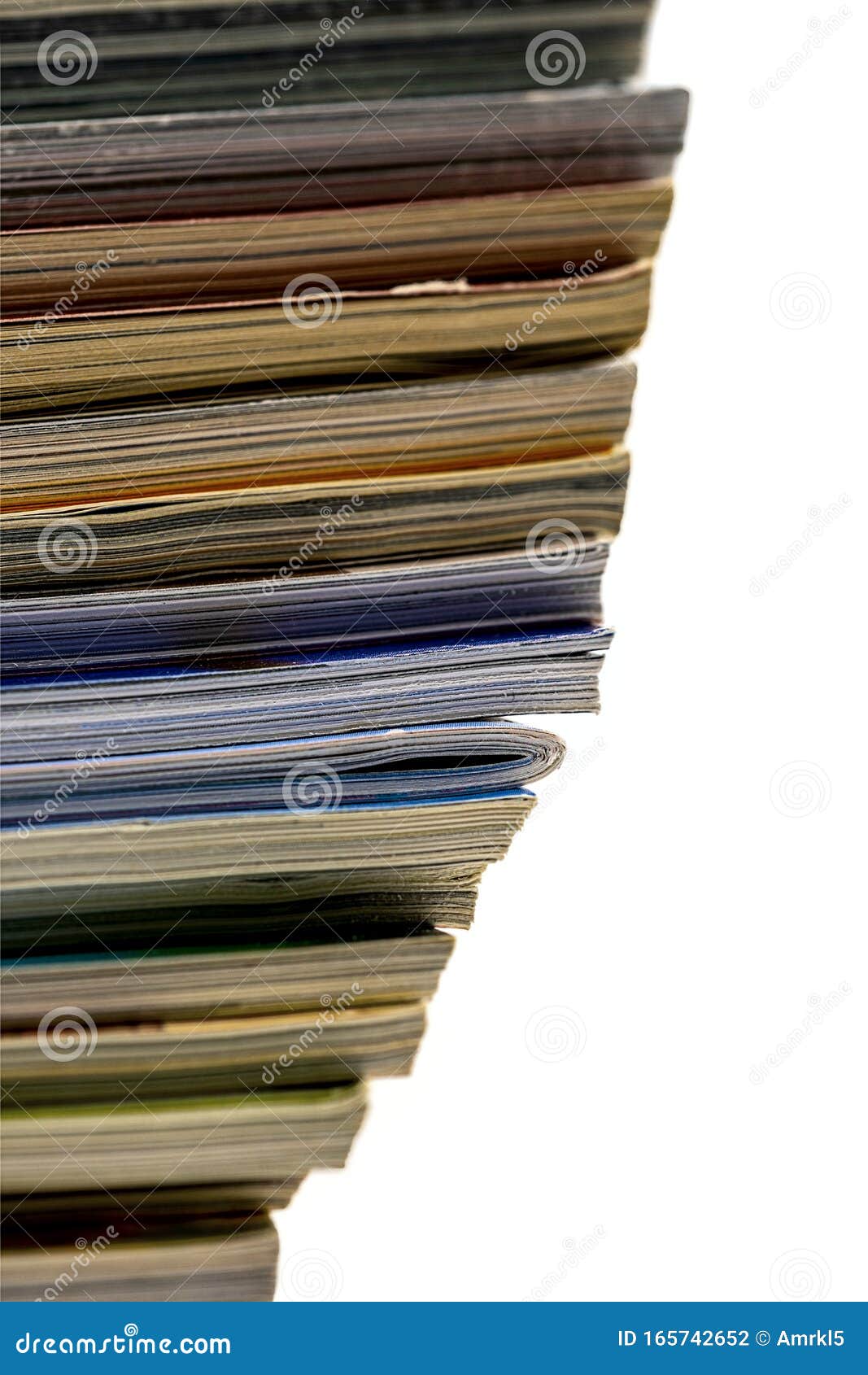 .stack of Magazines Isolated on White Background Stock Photo - Image of ...