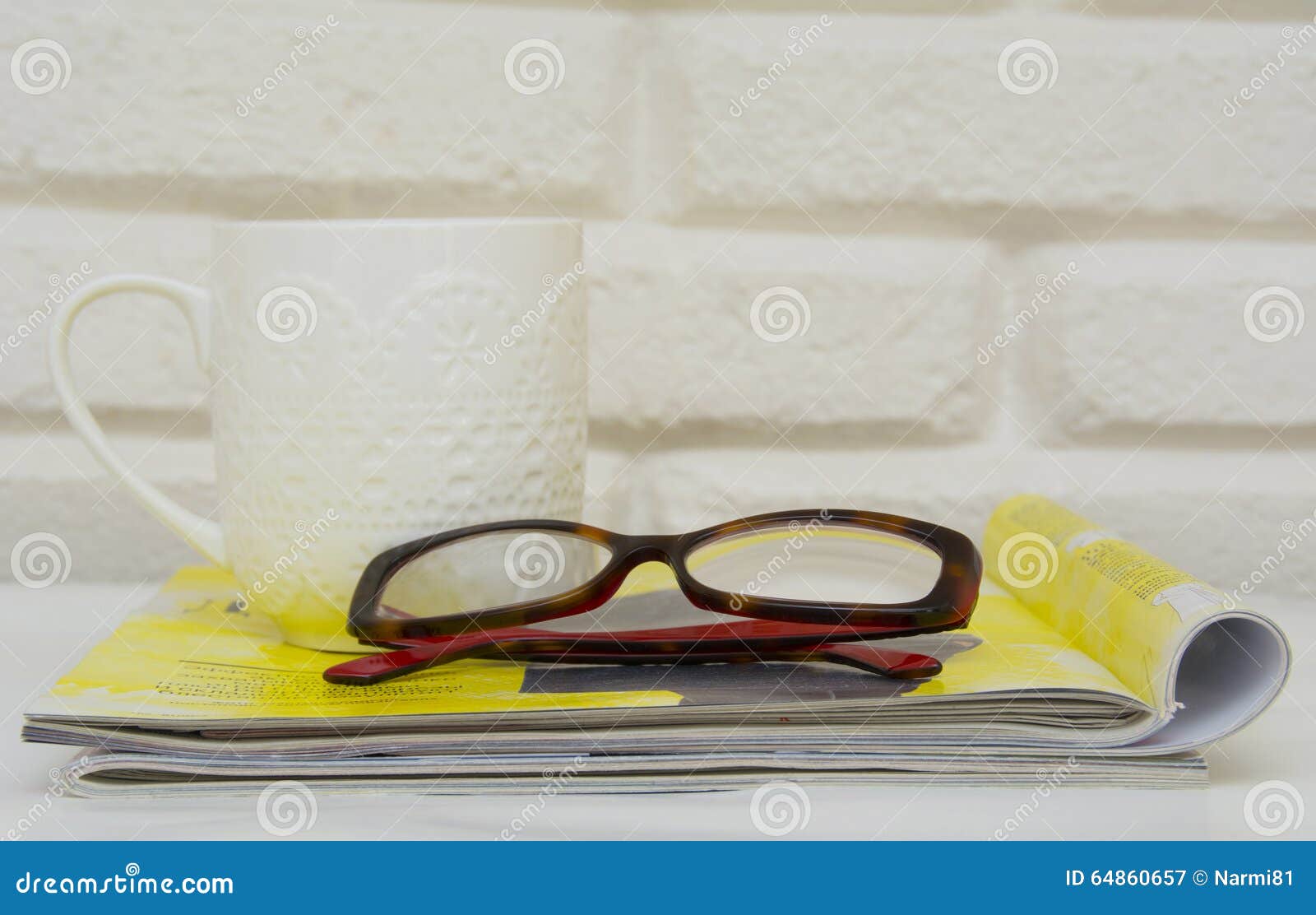 Stack of Magazines on Table, Close Up Stock Image - Image of magazines ...