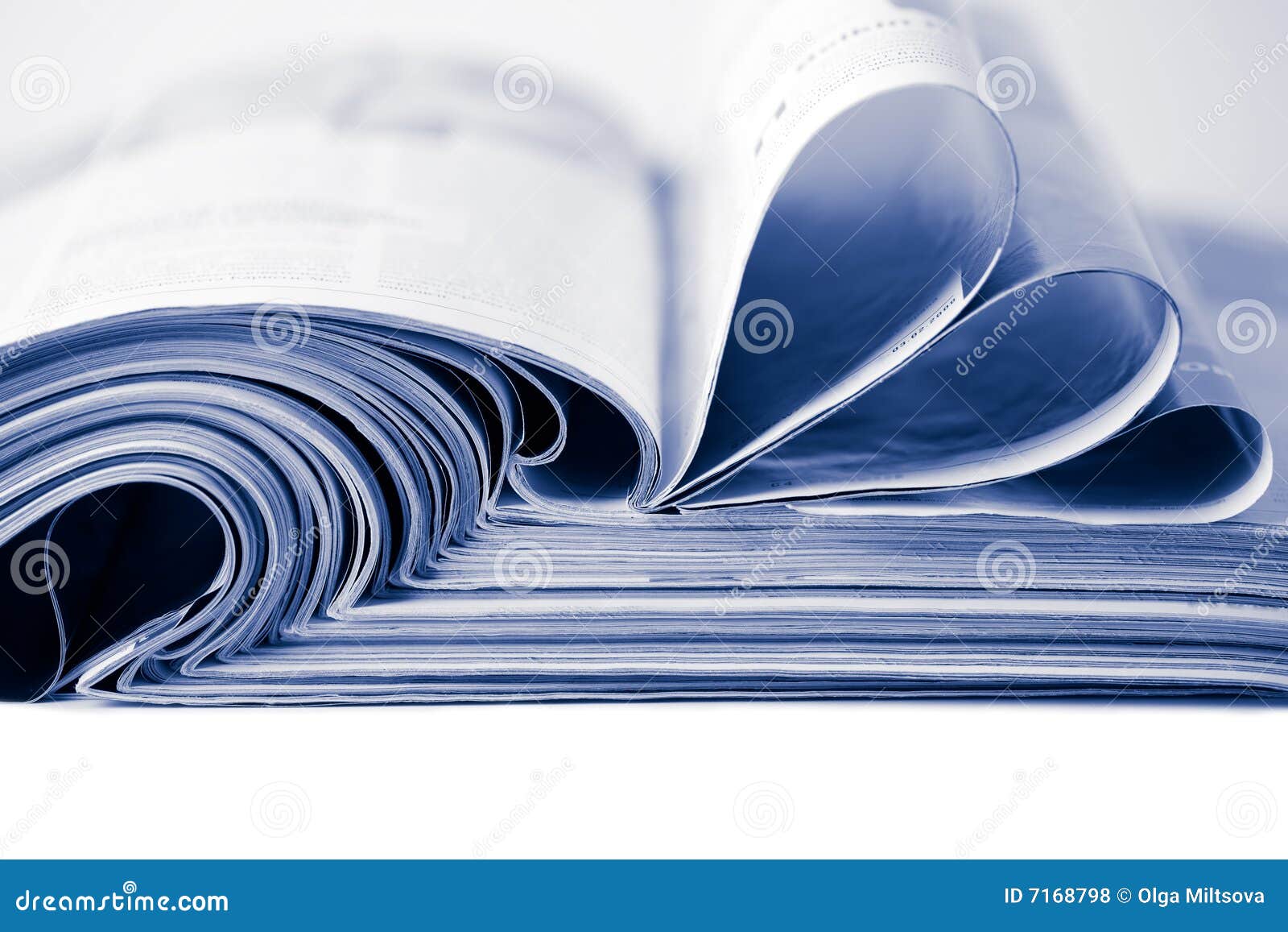 Stack of Magazines Toned Blue Isolated Stock Photo - Image of isolated ...