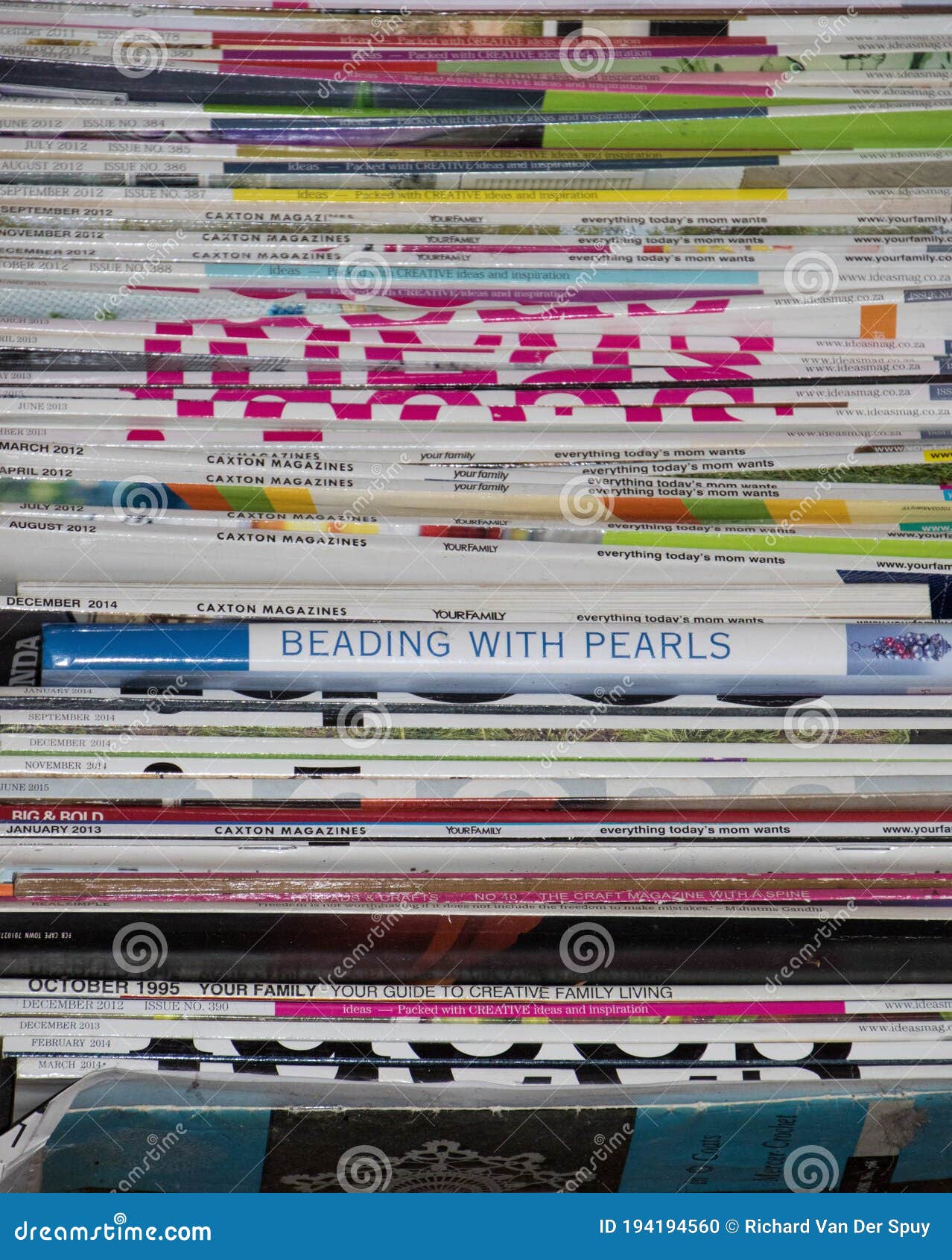 A Stack of Magazines Viewed from Up Close Editorial Image - Image of ...