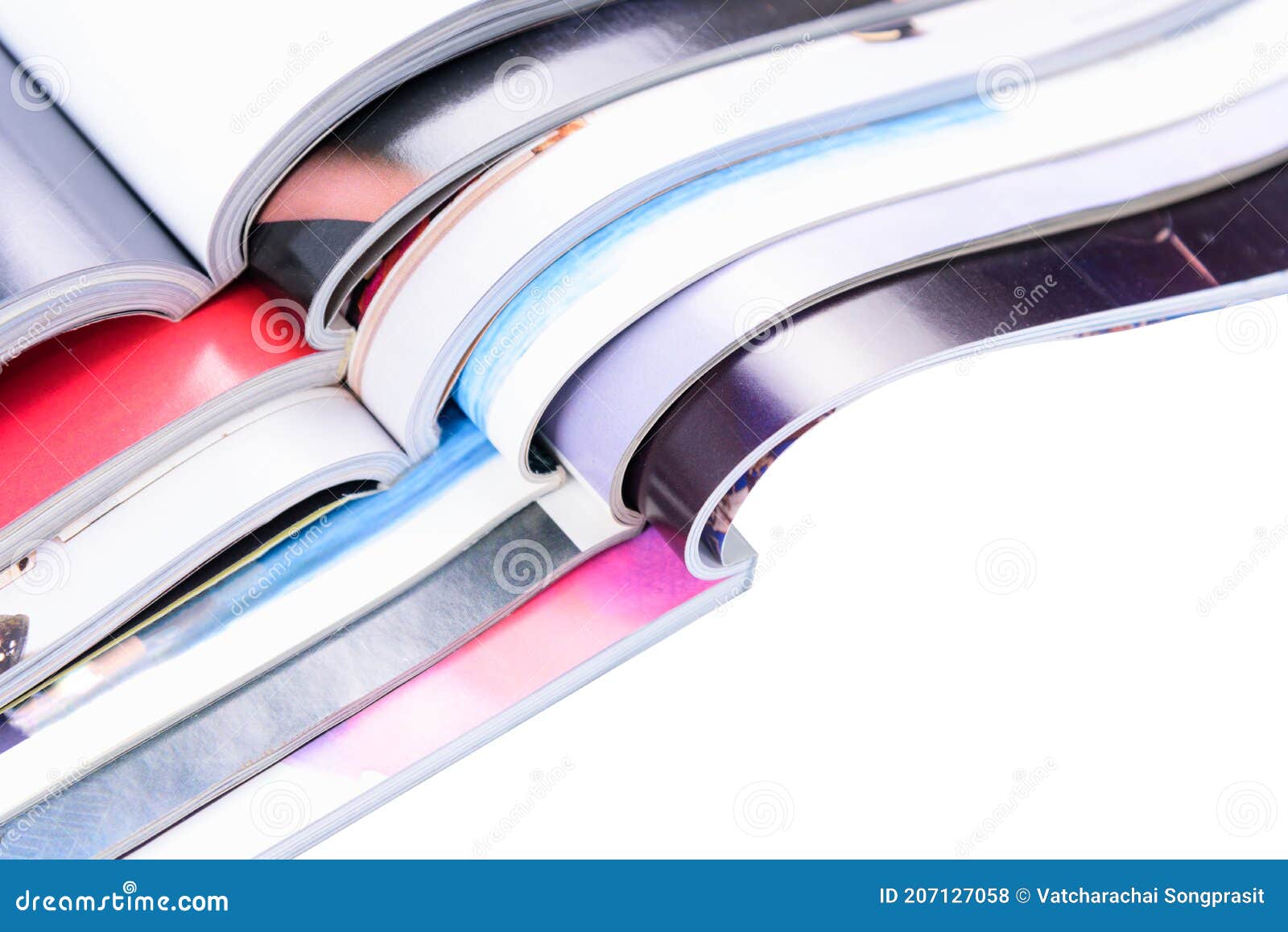 Stack of Magazines on White Background or Isolated Stock Photo - Image ...