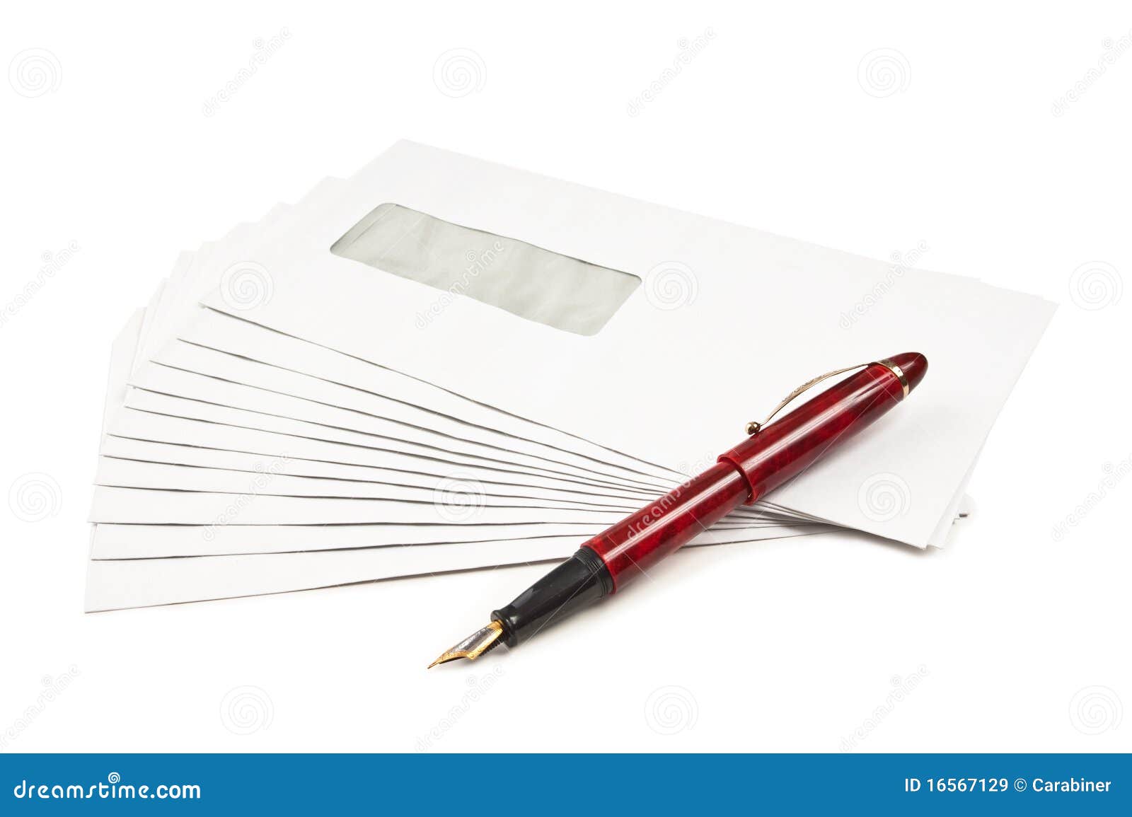Stack of Mail Envelopes and a Pen Stock Image - Image of information ...