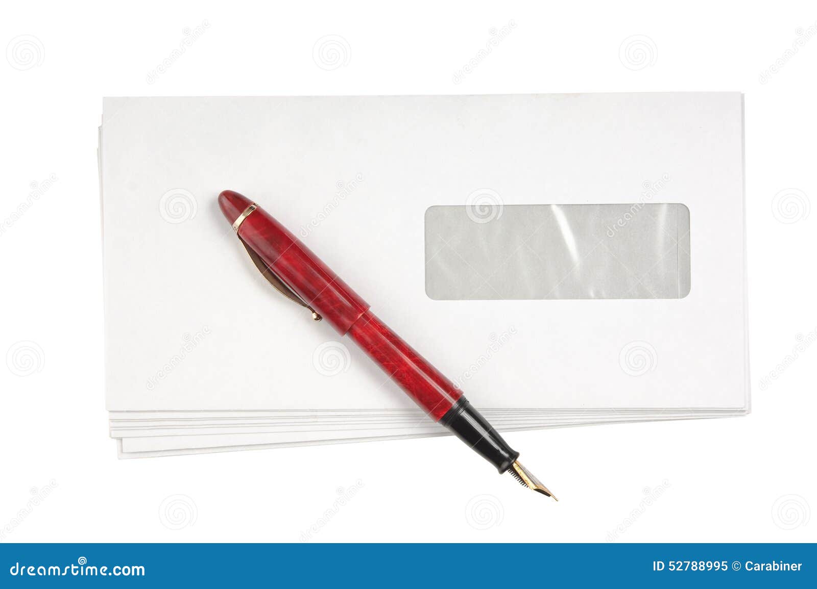 Stack of Mail Envelopes and a Pen Stock Image - Image of envelope ...