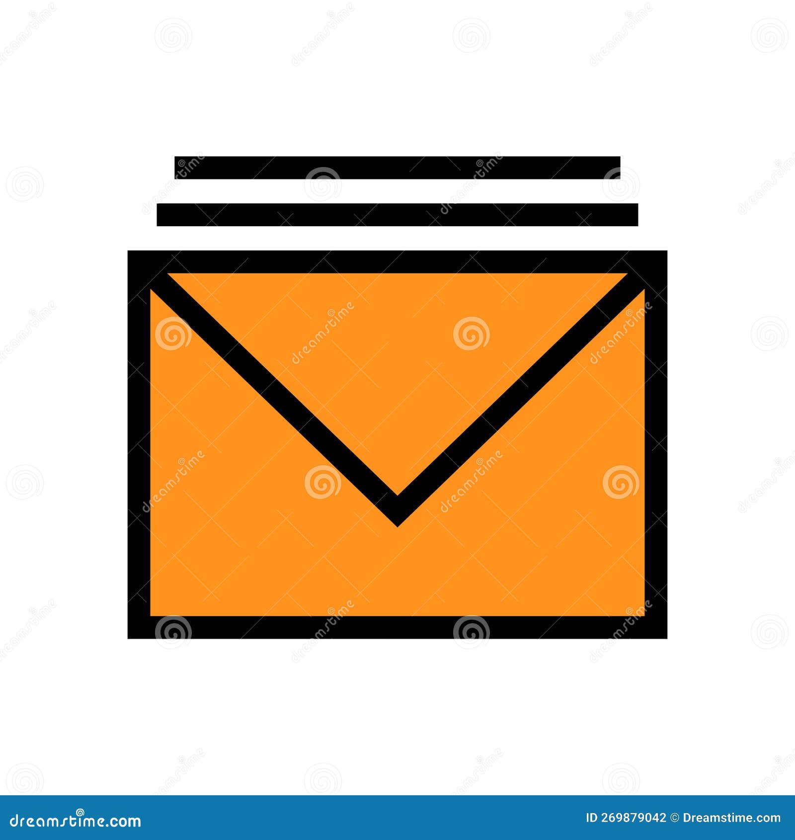 Stack Mail Icon Line Isolated on White Background. Black Flat Thin Icon ...