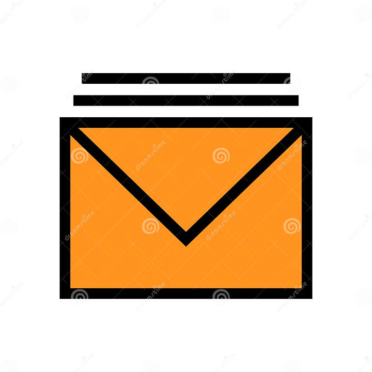 Stack Mail Icon Line Isolated on White Background. Black Flat Thin Icon ...