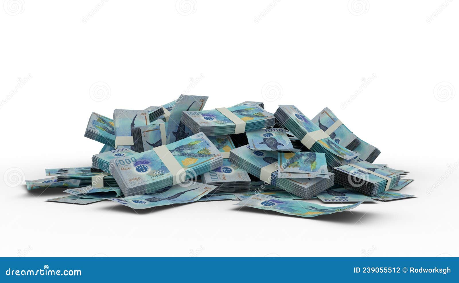 Stack Of Maldivian Rufiyaa Notes Isolated On White Background Royalty ...
