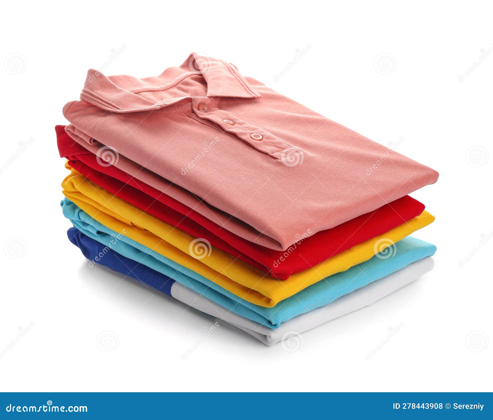 Stack of Male Shirts on White Background Stock Photo - Image of blue ...