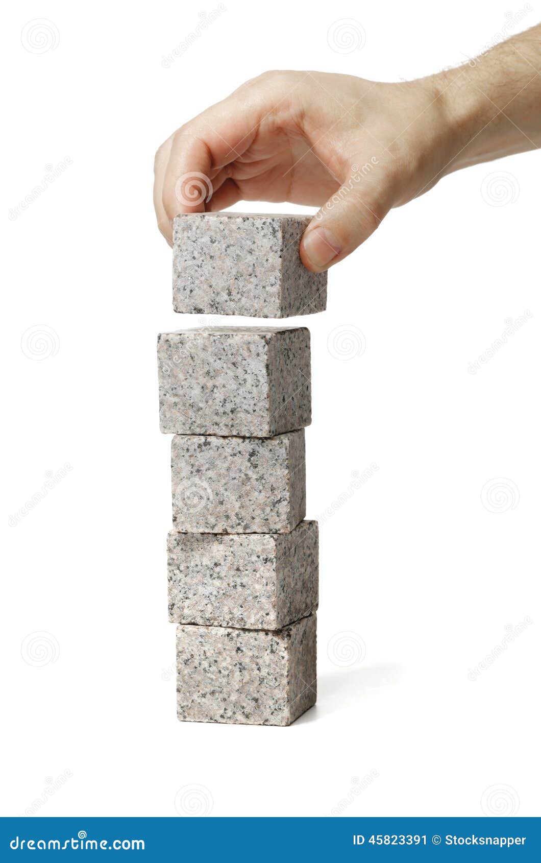 Stack stock image. Image of objects, hand, five, blocks - 45823391