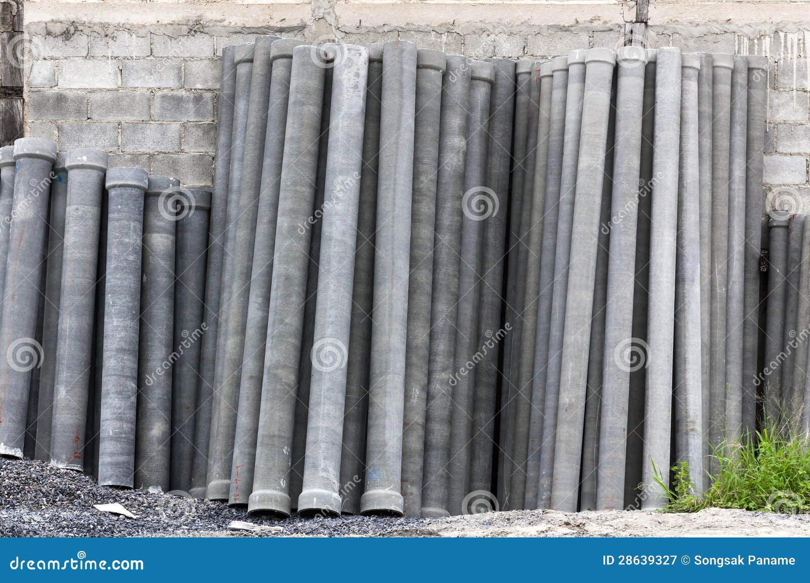 Stack of Many Concrete Drainage Pipe Stock Image - Image of engineering ...