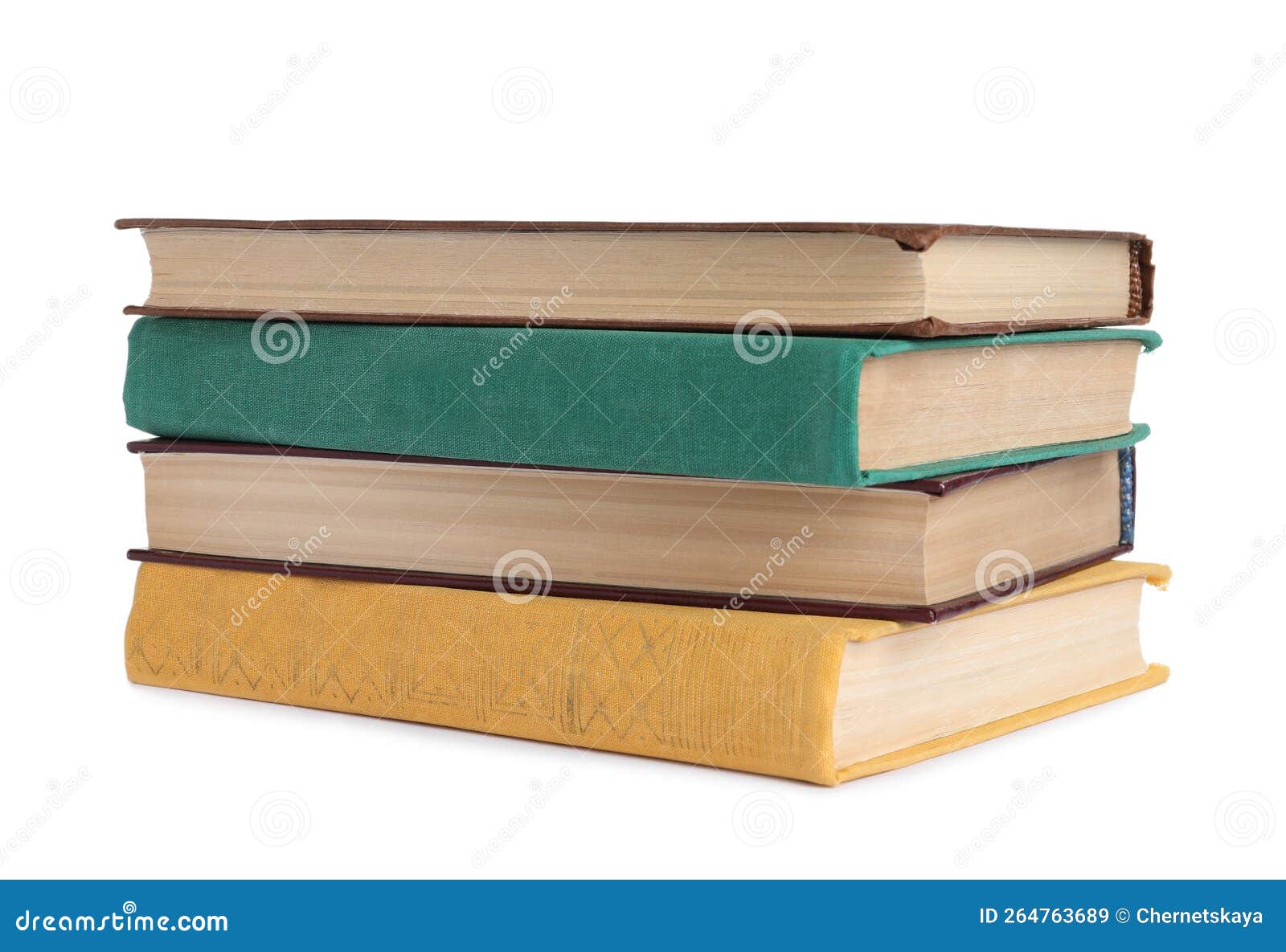 Stack of Many Old Hardcover Books Isolated on White Stock Image - Image ...