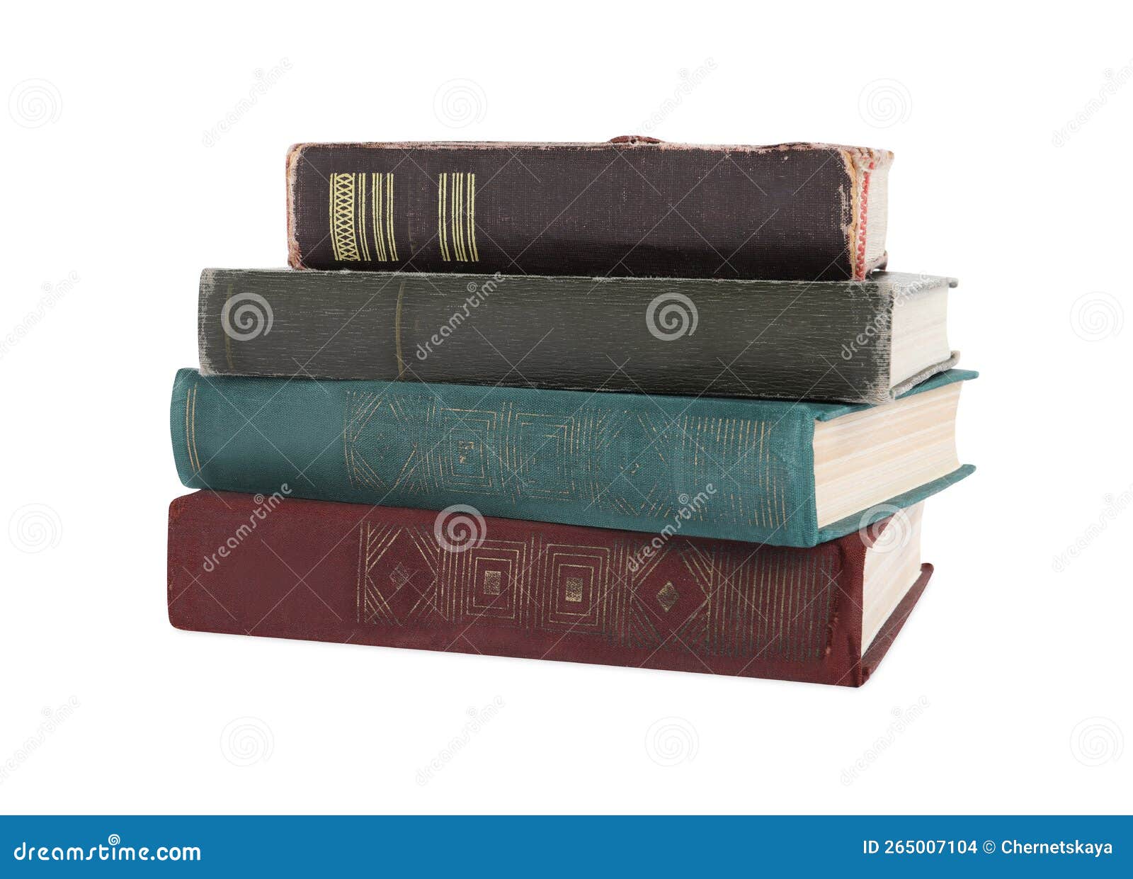 Stack of Many Old Hardcover Books Isolated on White Stock Photo - Image ...