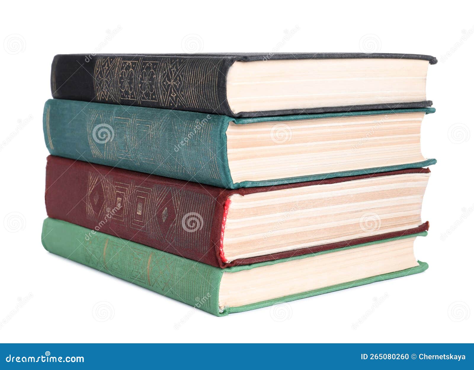 Stack of Many Old Hardcover Books Isolated on White Stock Photo - Image ...