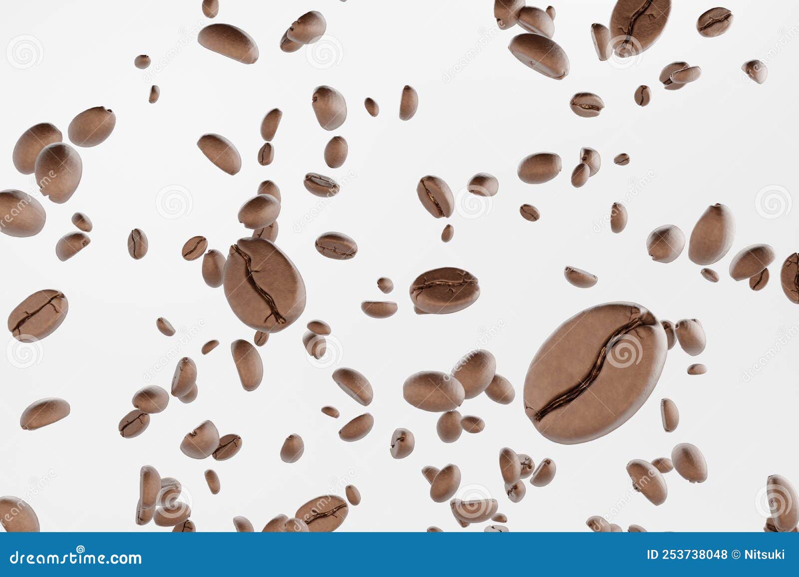 Coffee Bean Falling on White Background Stock Photo - Image of dark ...