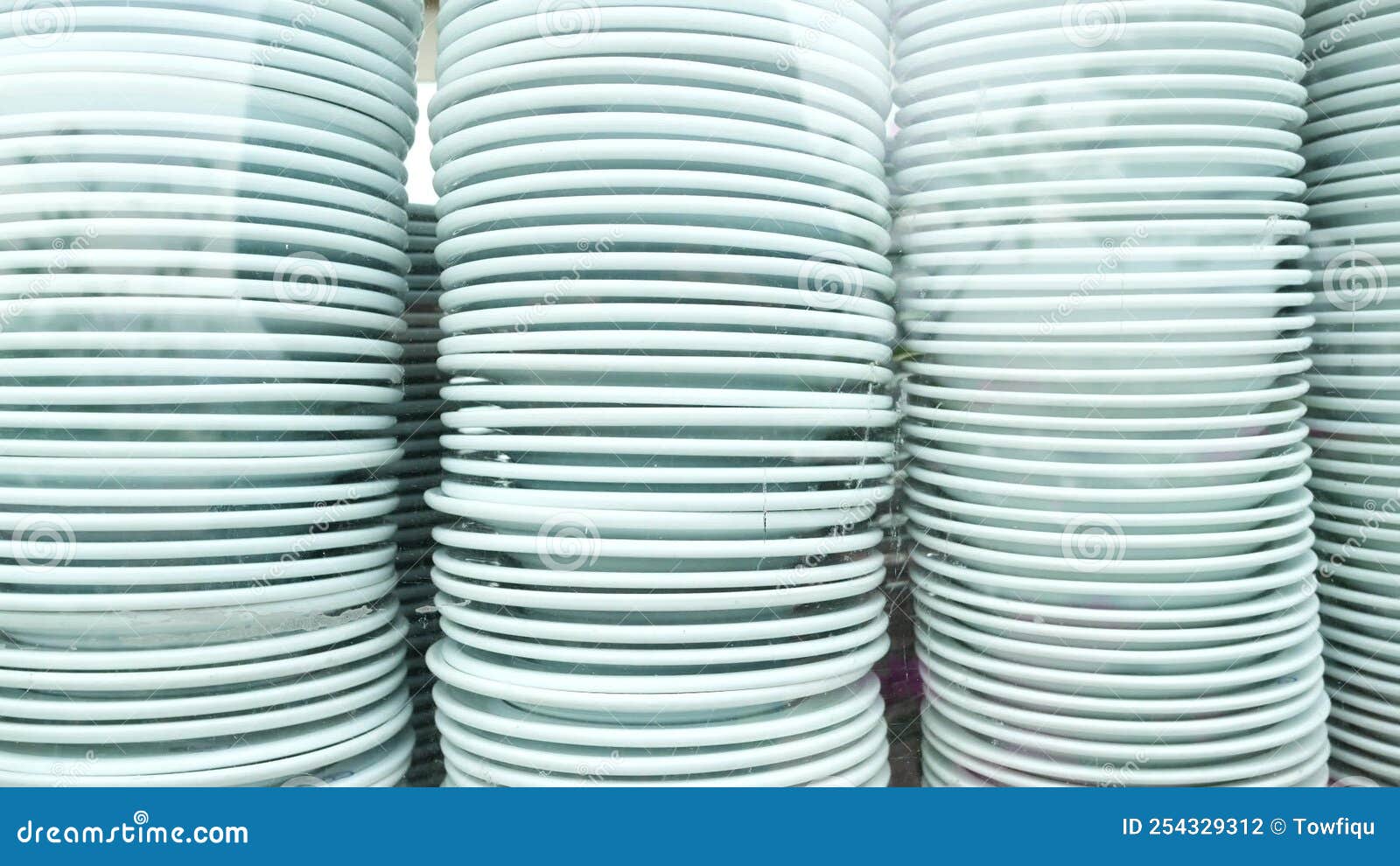 Stack of Many White Color Plate on Table Stock Footage - Video of ...