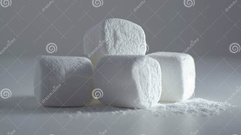 A Stack of Marshmallows Arranged Neatly on a Table, Ready for Use or ...