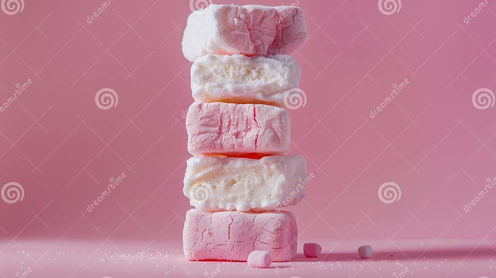Stack of Marshmallows stock image. Image of collection - 321928203